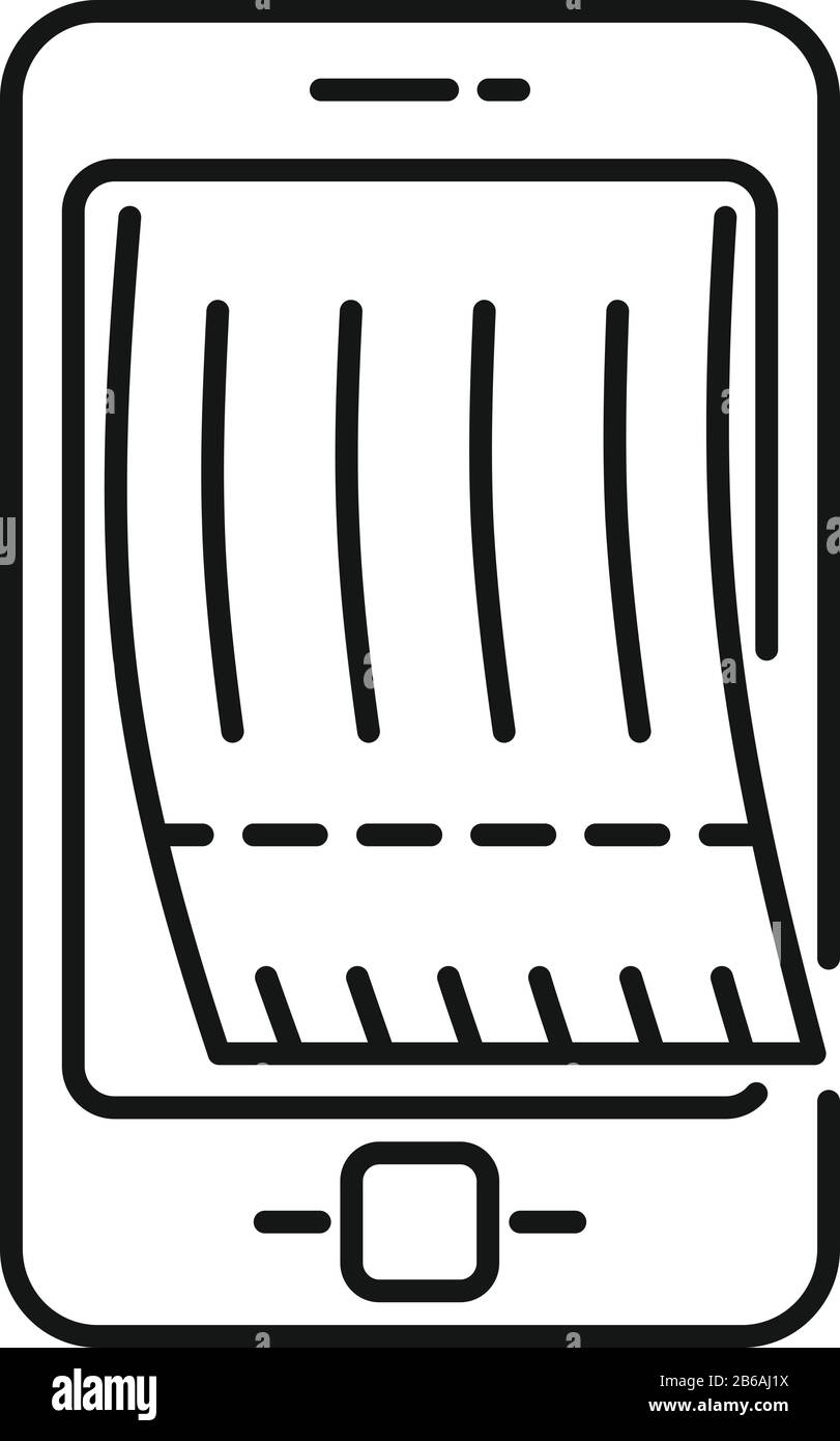 Smartphone ticket icon. Outline smartphone ticket vector icon for web ...