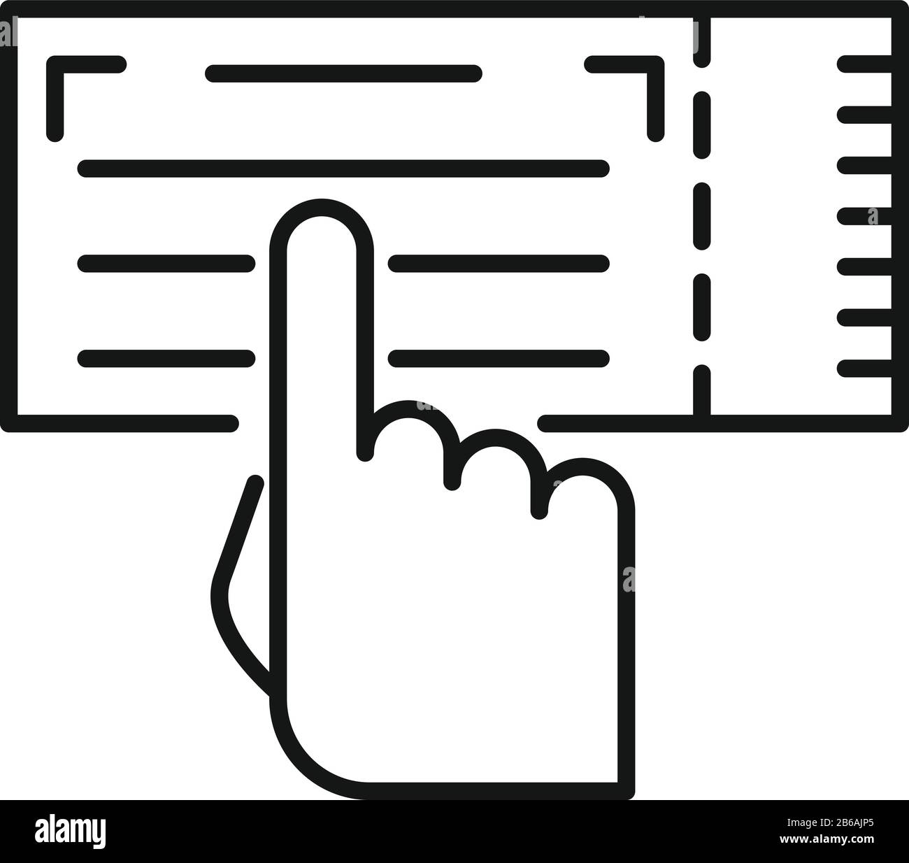 Click online ticket icon. Outline click online ticket vector icon for ...