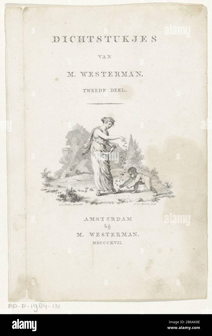 Allegorical representation of women and putti in landscape Title page ...