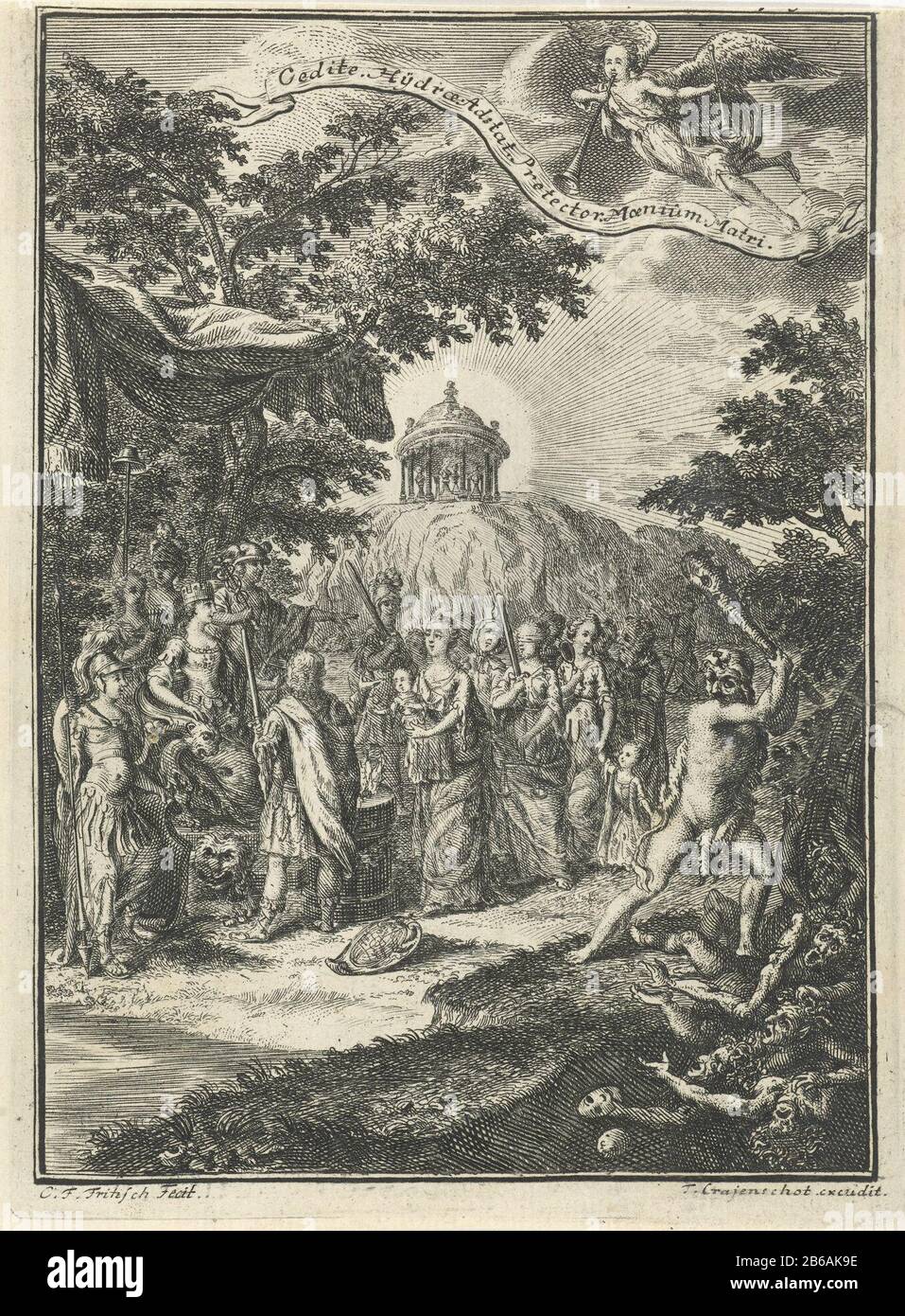 Allegory with enthroned Freedom The personification of Liberty, flanked ...