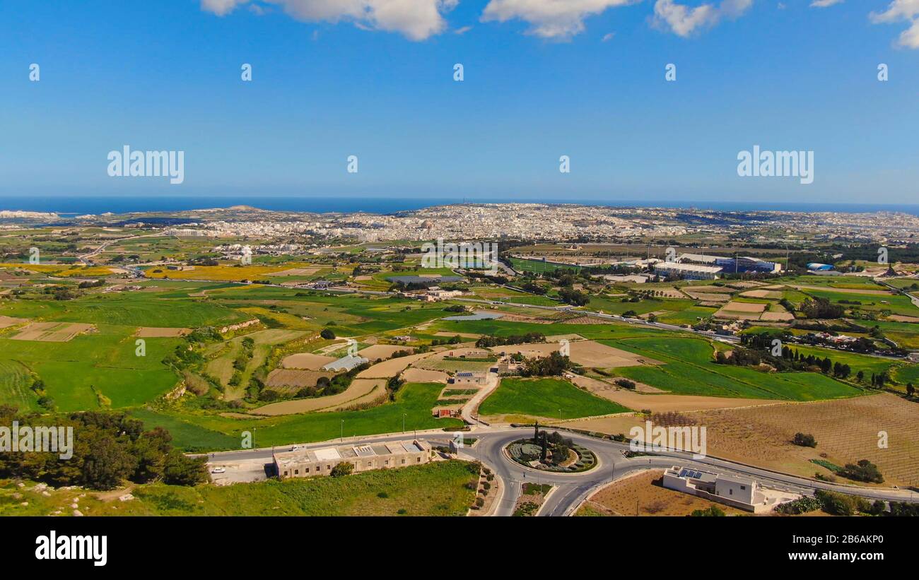 Aerial view over the historic city of Mdina in Malta Stock Photo - Alamy