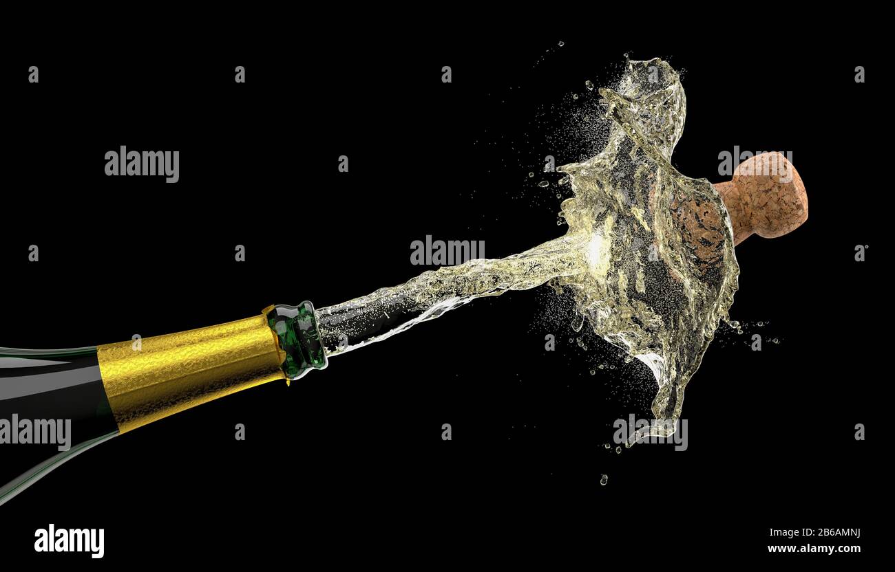 Champagne bottle exploding hi-res stock photography and images - Alamy