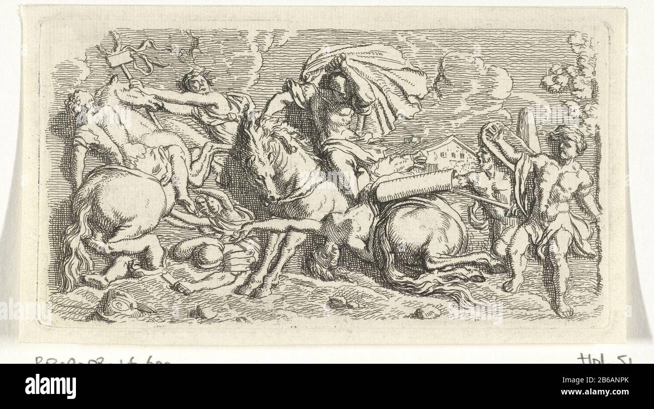 Amazonenslag Theseus fighting the Amazons attack Athens. Antique relief ...