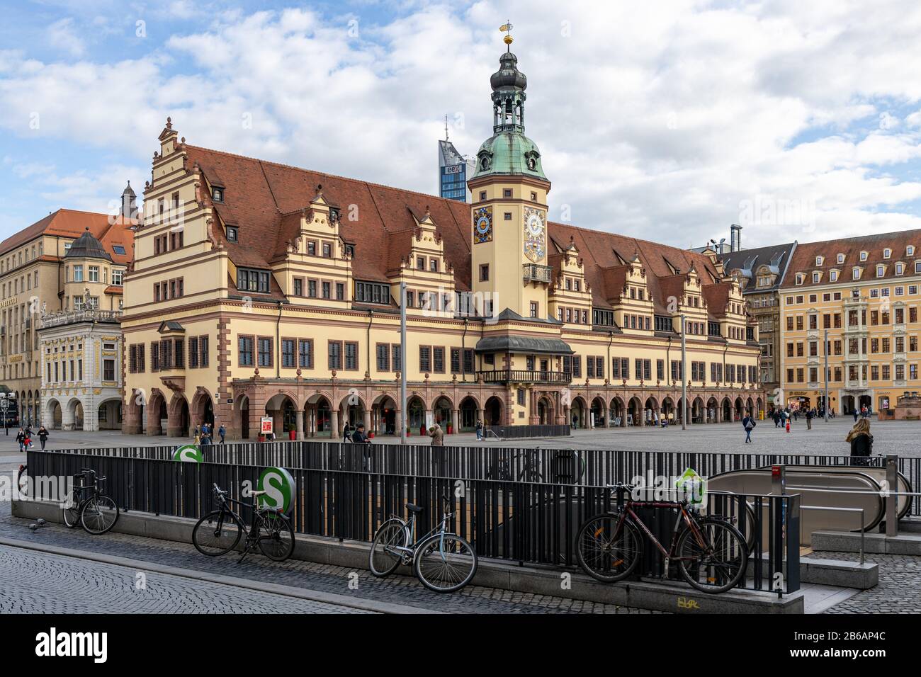 Leipzig, Germany, 03-09-2020 the Leipzig market with the old town hall ...