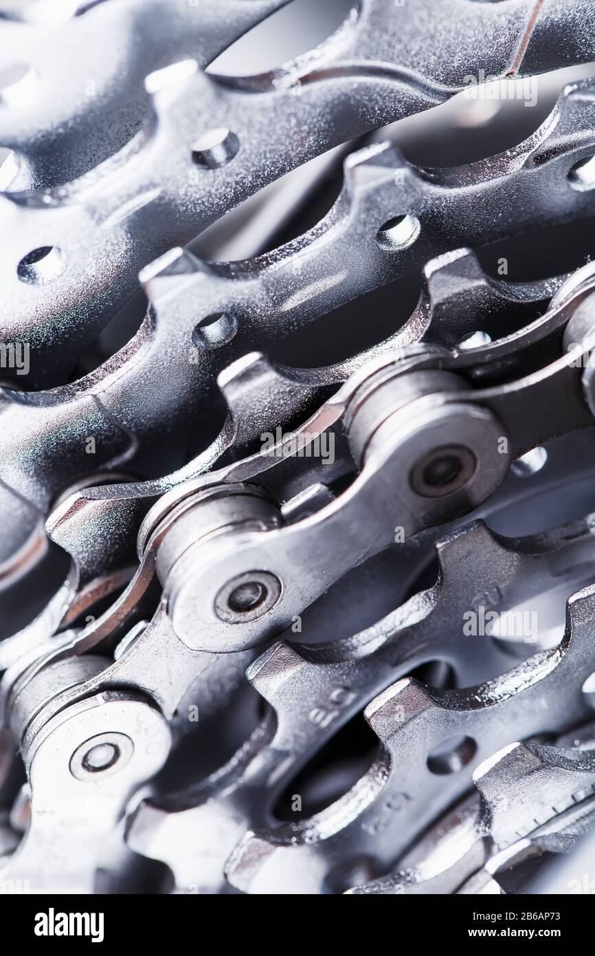 Mountain bike rear cassette macro shot. CARTRIDGE FOR BIKE Stock Photo ...