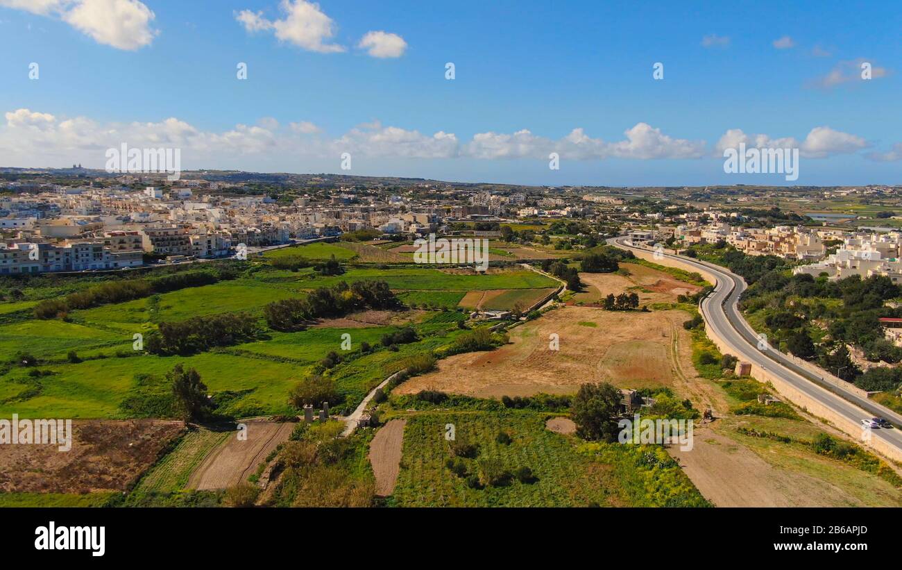 Aerial panoramic sunset valletta malta hi-res stock photography and ...