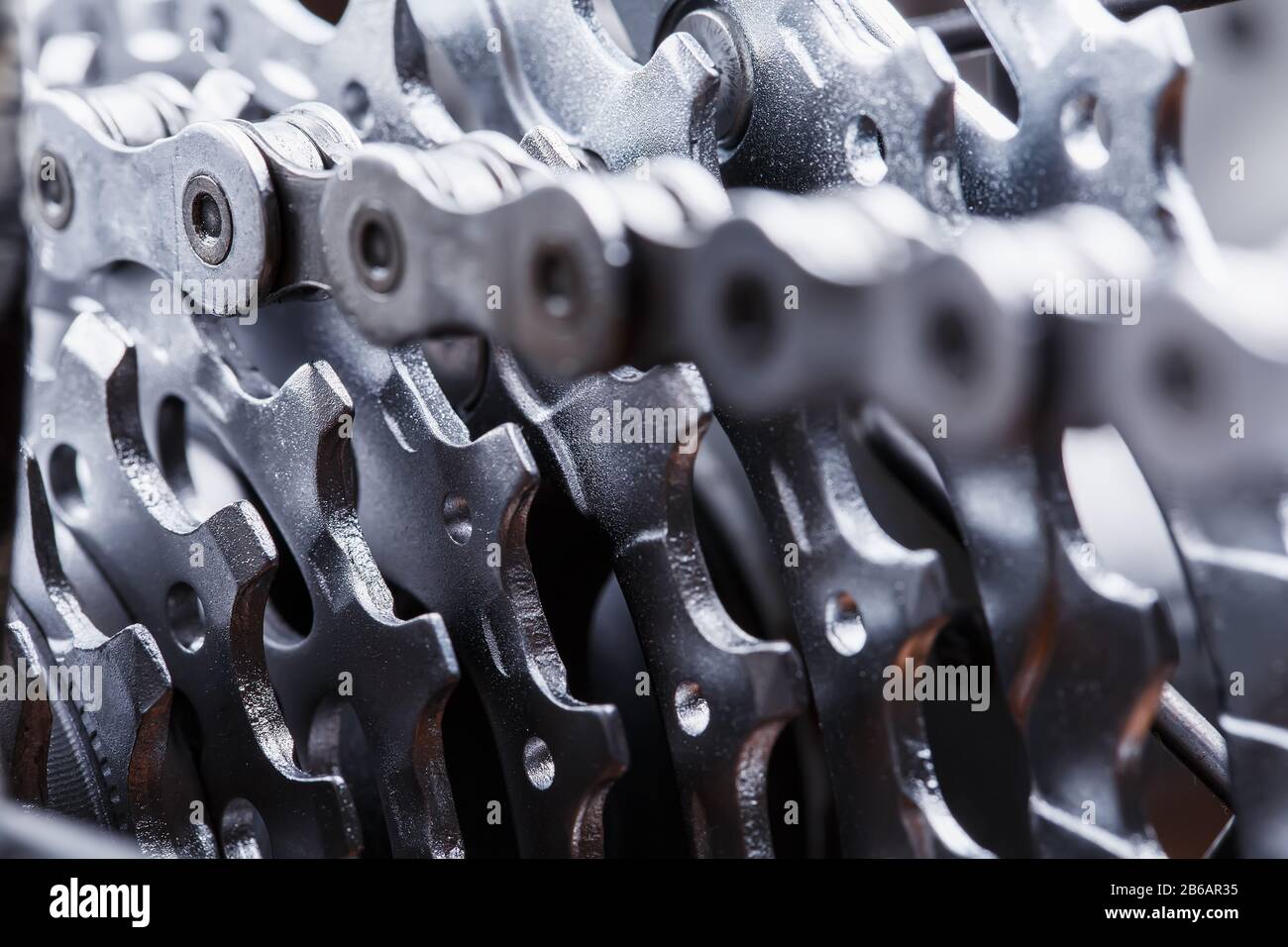 Mountain bike rear cassette macro shot. CARTRIDGE FOR BIKE Stock Photo ...