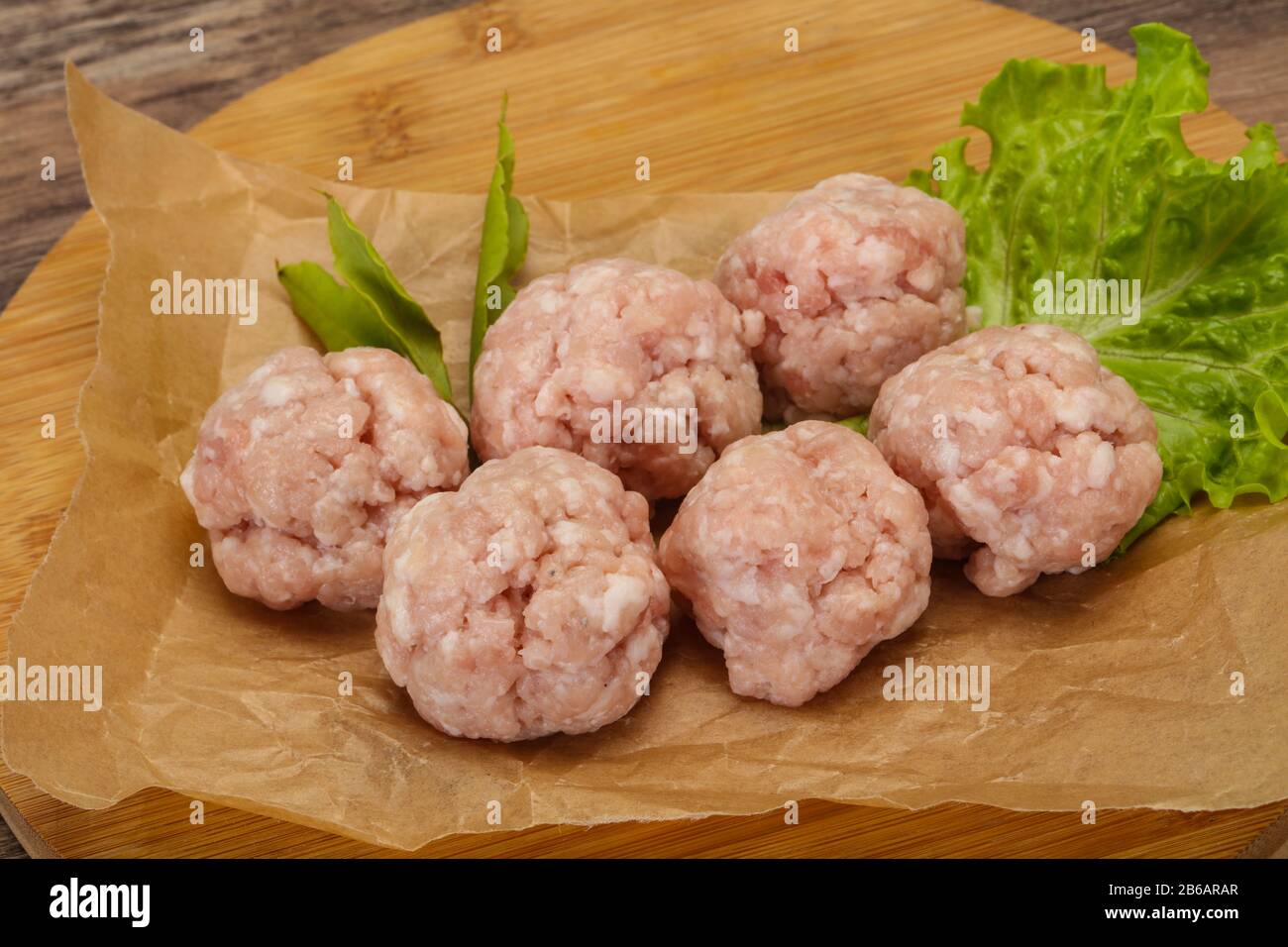 Homemade raw pork minced meatball ready for cooking Stock Photo - Alamy