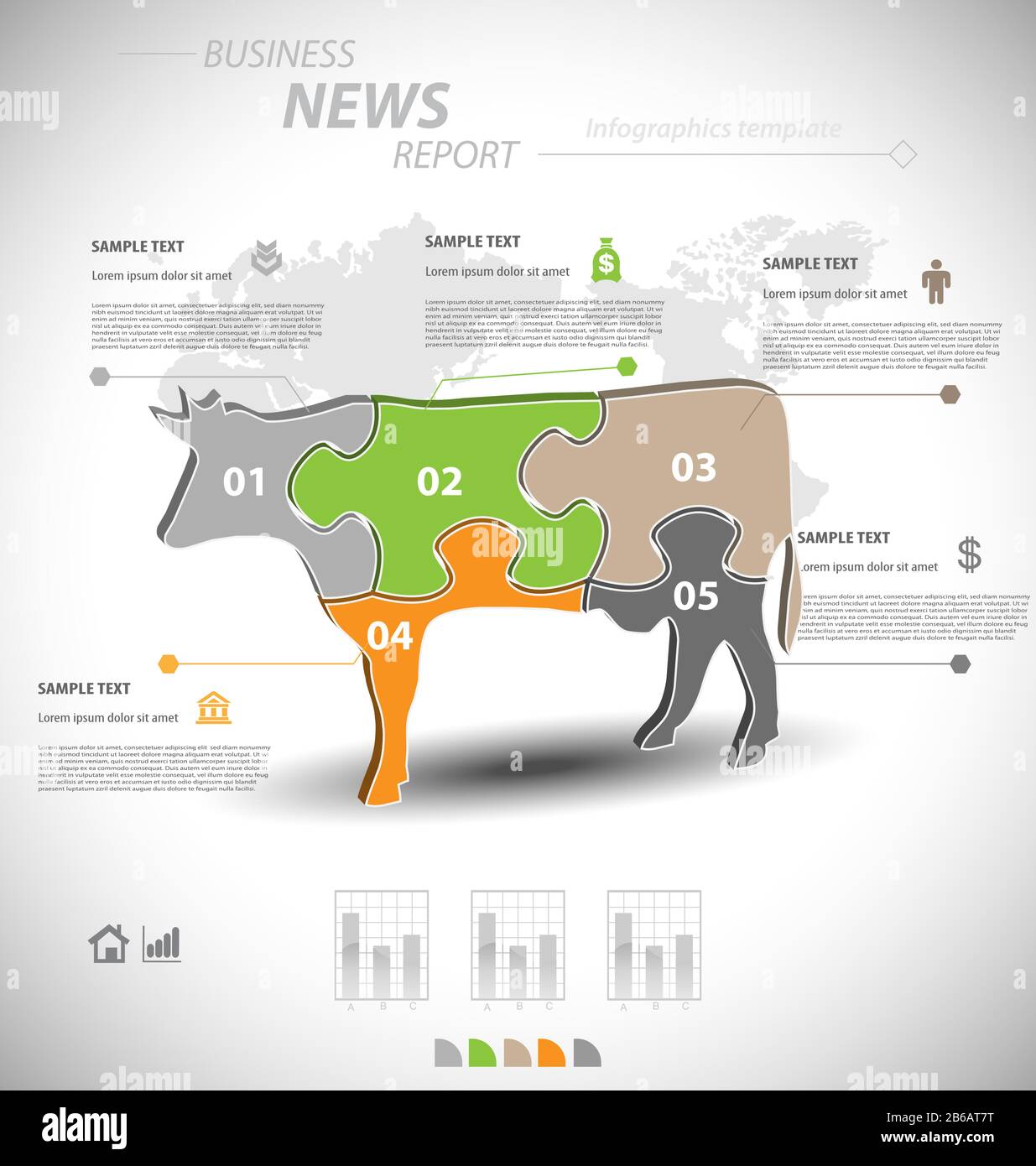 Business infographic template for interactive data communication Stock ...