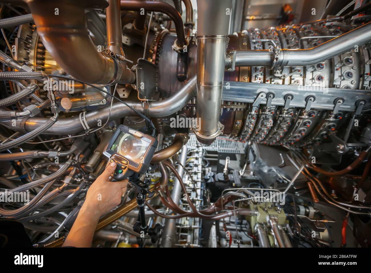 Inspection of a gas turbine engine using a Video Endoscope. Search for ...