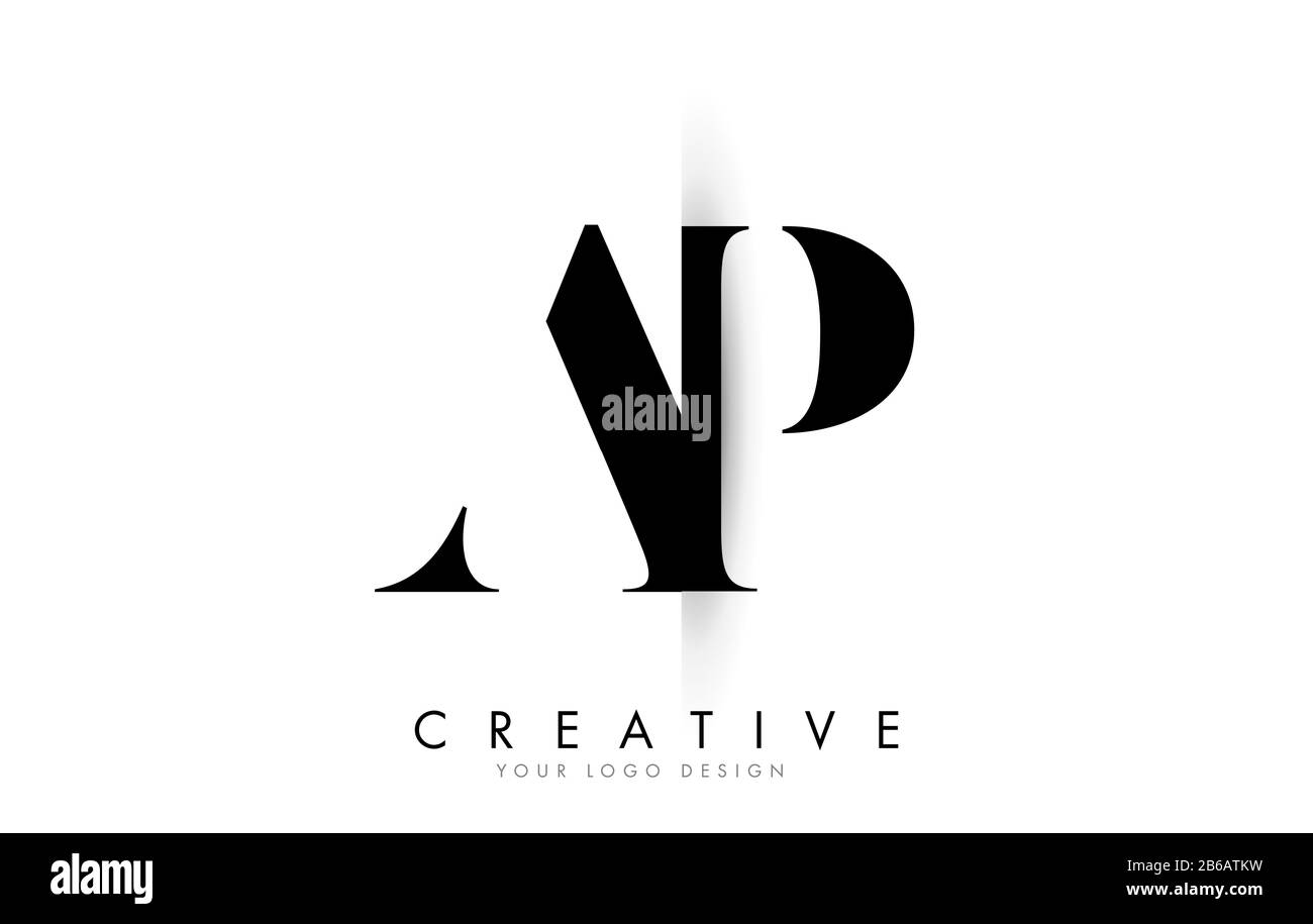 AP A P Letter Logo with Creative Vertical Shadow Cut Vector ...