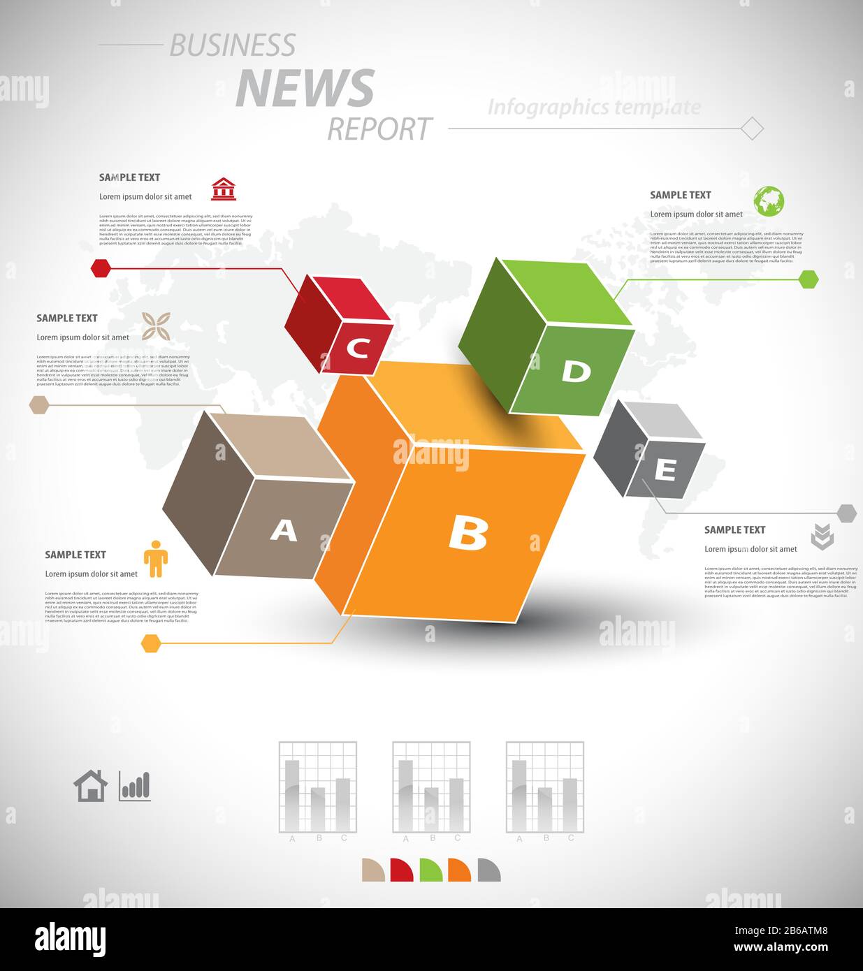 Business infographic template for interactive data communication Stock ...