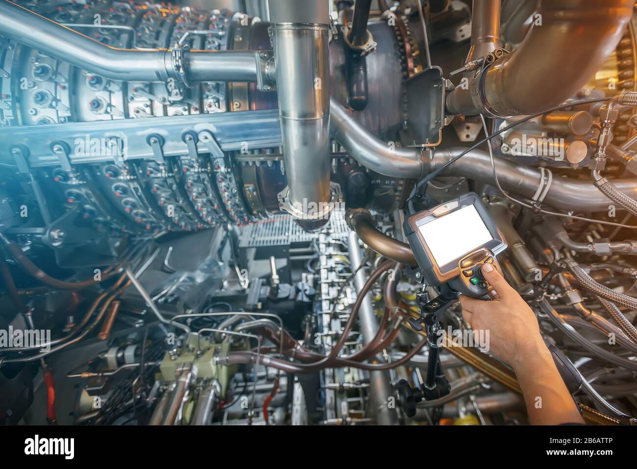 Inspection of a gas turbine engine using a Video Endoscope. Search for ...