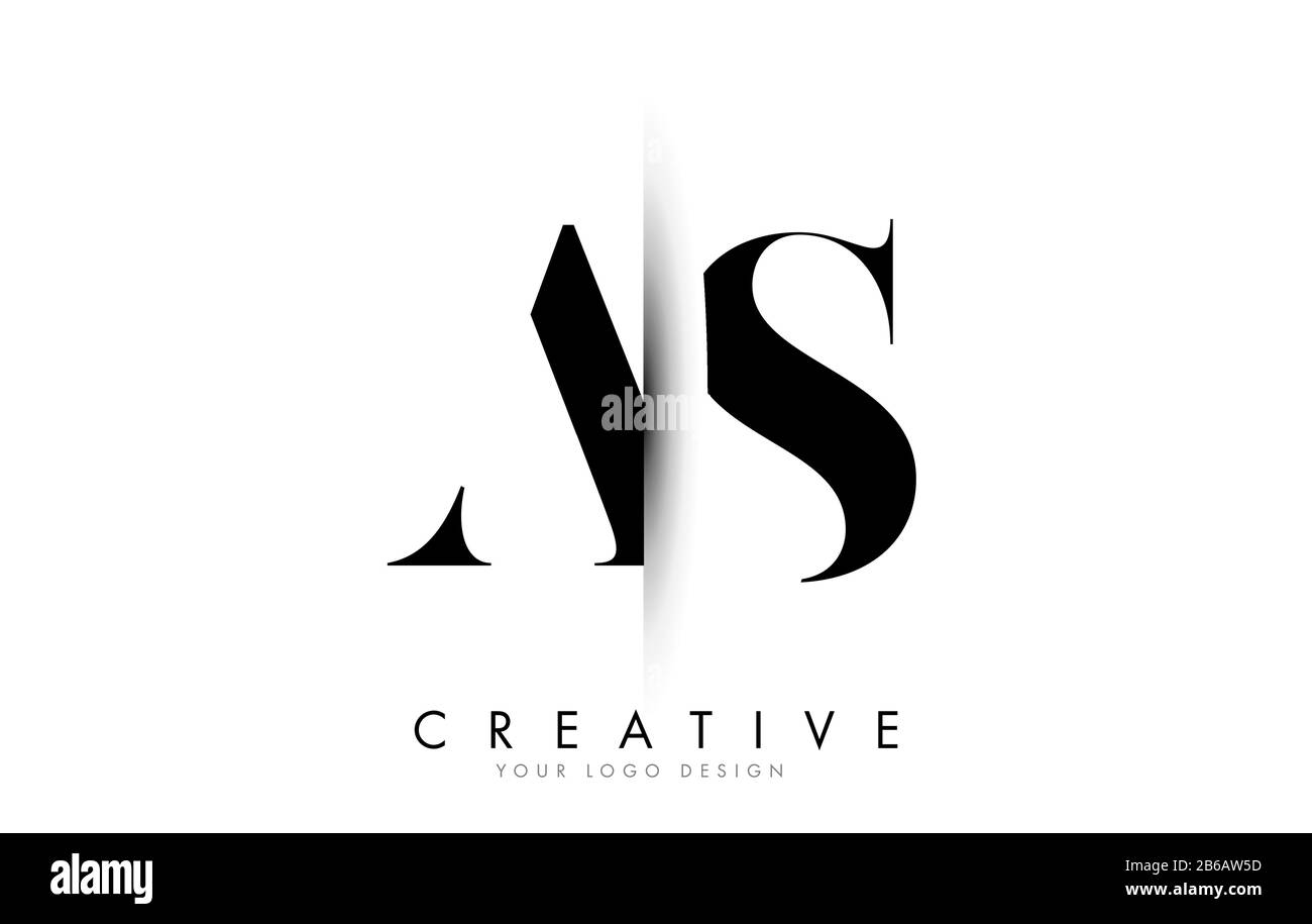 AS A S Letter Logo Design with Creative Shadow Cut Vector Illustration ...