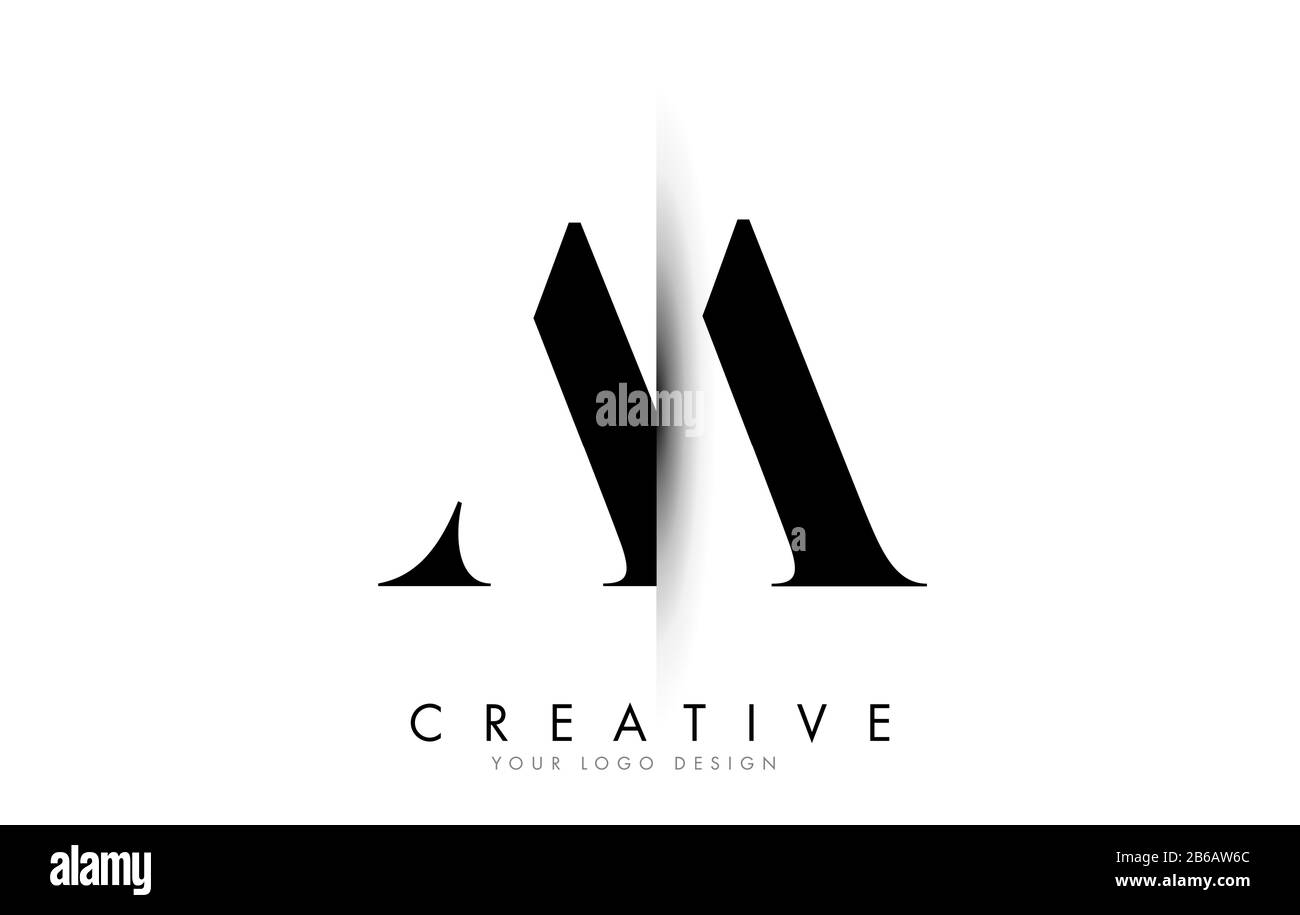 AA A Letter Logo with Creative Vertical Shadow Cut Vector Illustration ...