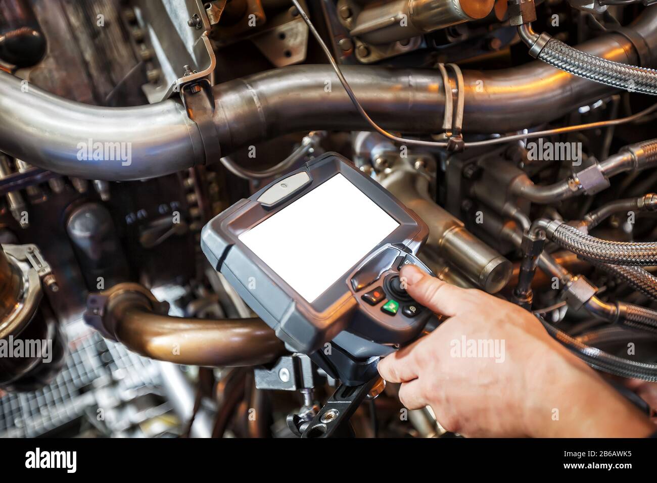 Inspection of a gas turbine engine using a Video Endoscope. Search for ...