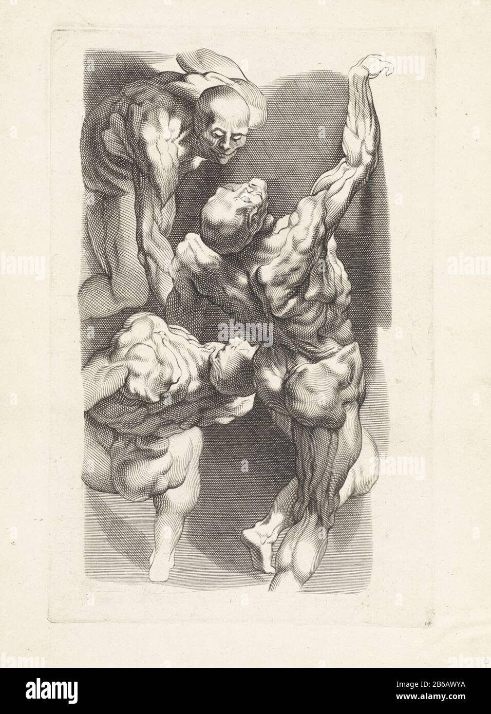 Anatomical study of three men sign book of Peter Paul Rubens (series ...