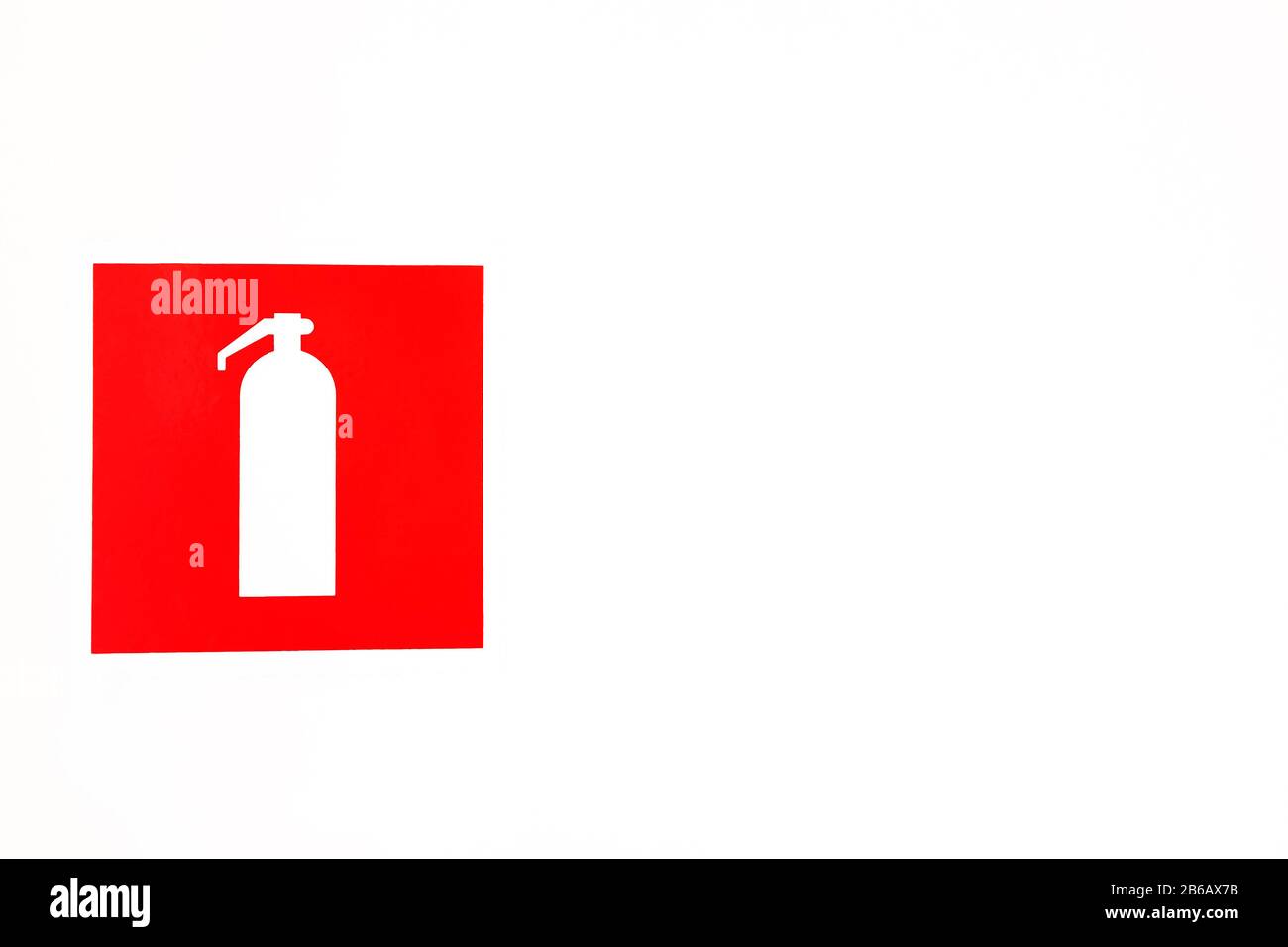 Red fire extinguisher poster on light background. Fire extinguisher ...