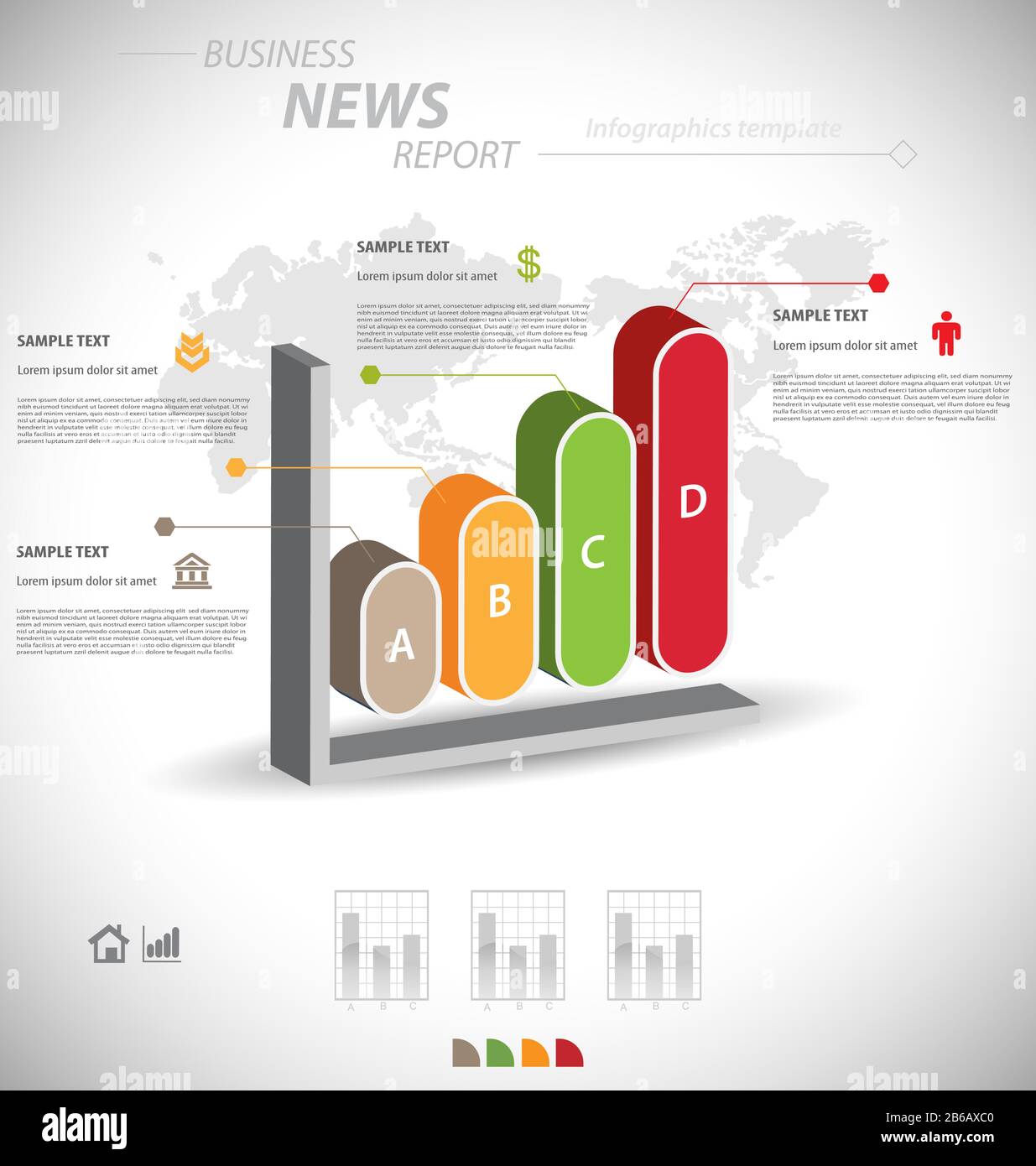 Business infographic template for interactive data communication Stock ...