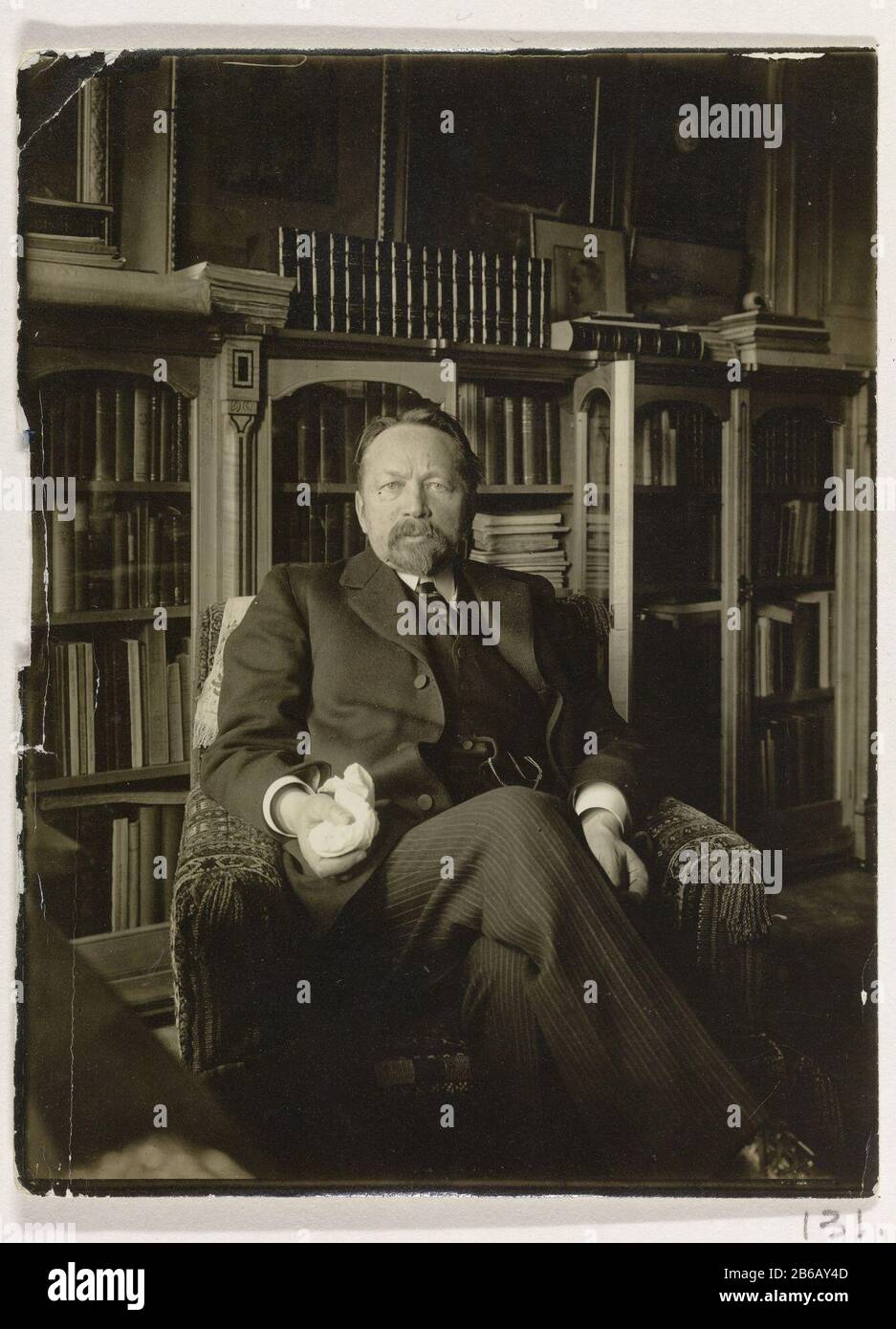Andries Bonger, in middle age, sitting in armchair Andries Bonger, in ...