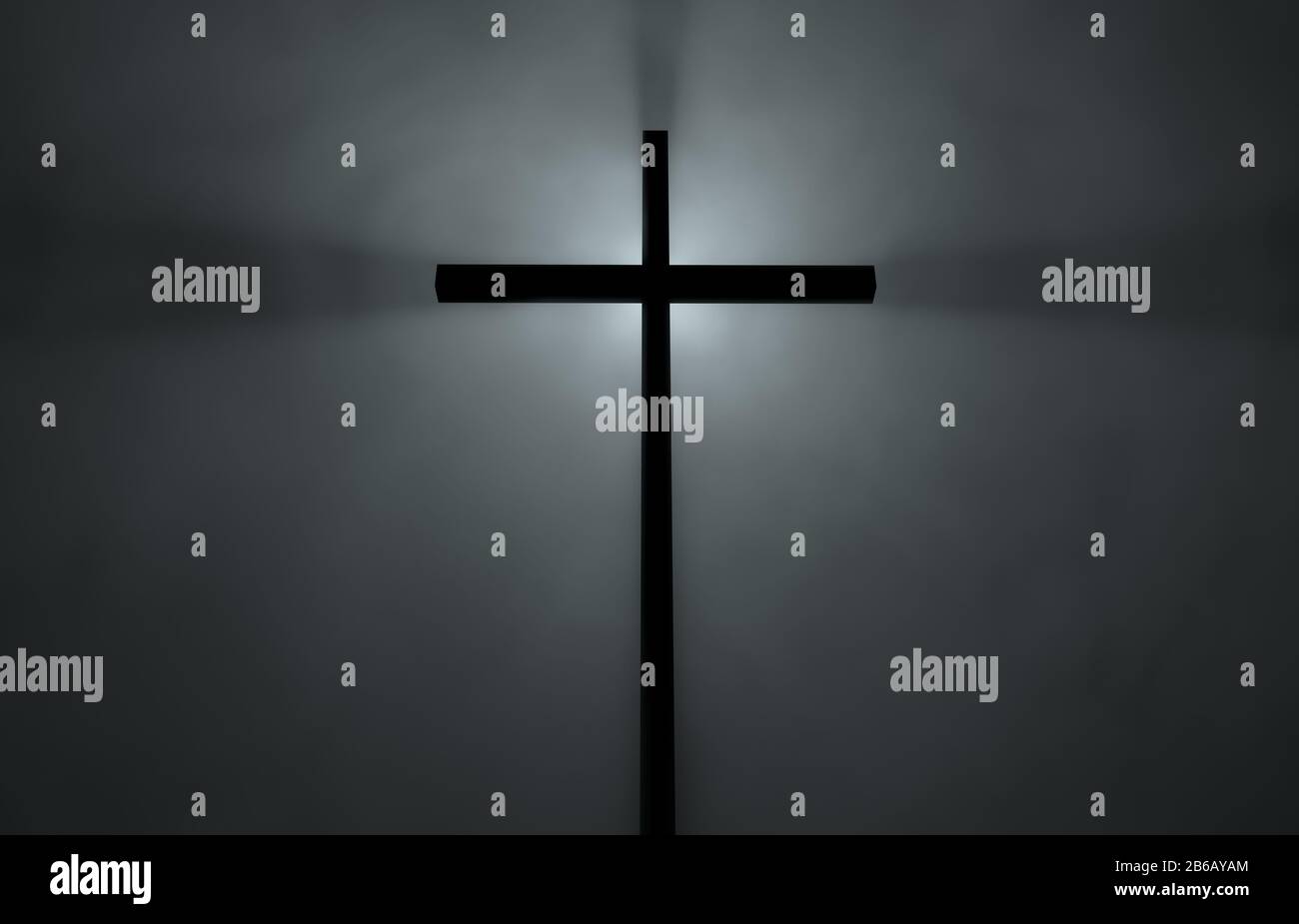 3d illustration 3d rendering catholic catholics cross perspective wind ...