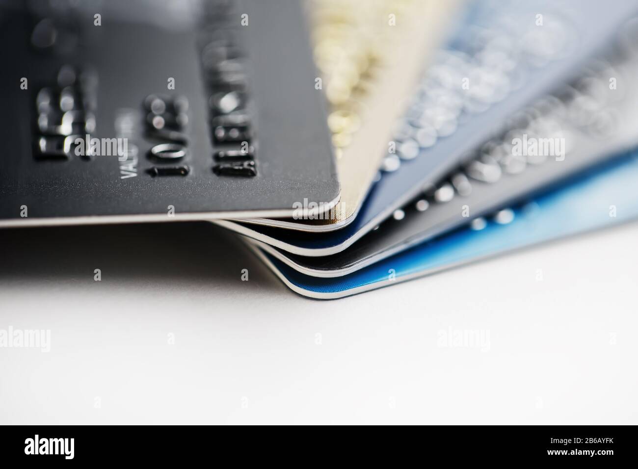 Credit card payment with close up shot isolated on white background ...