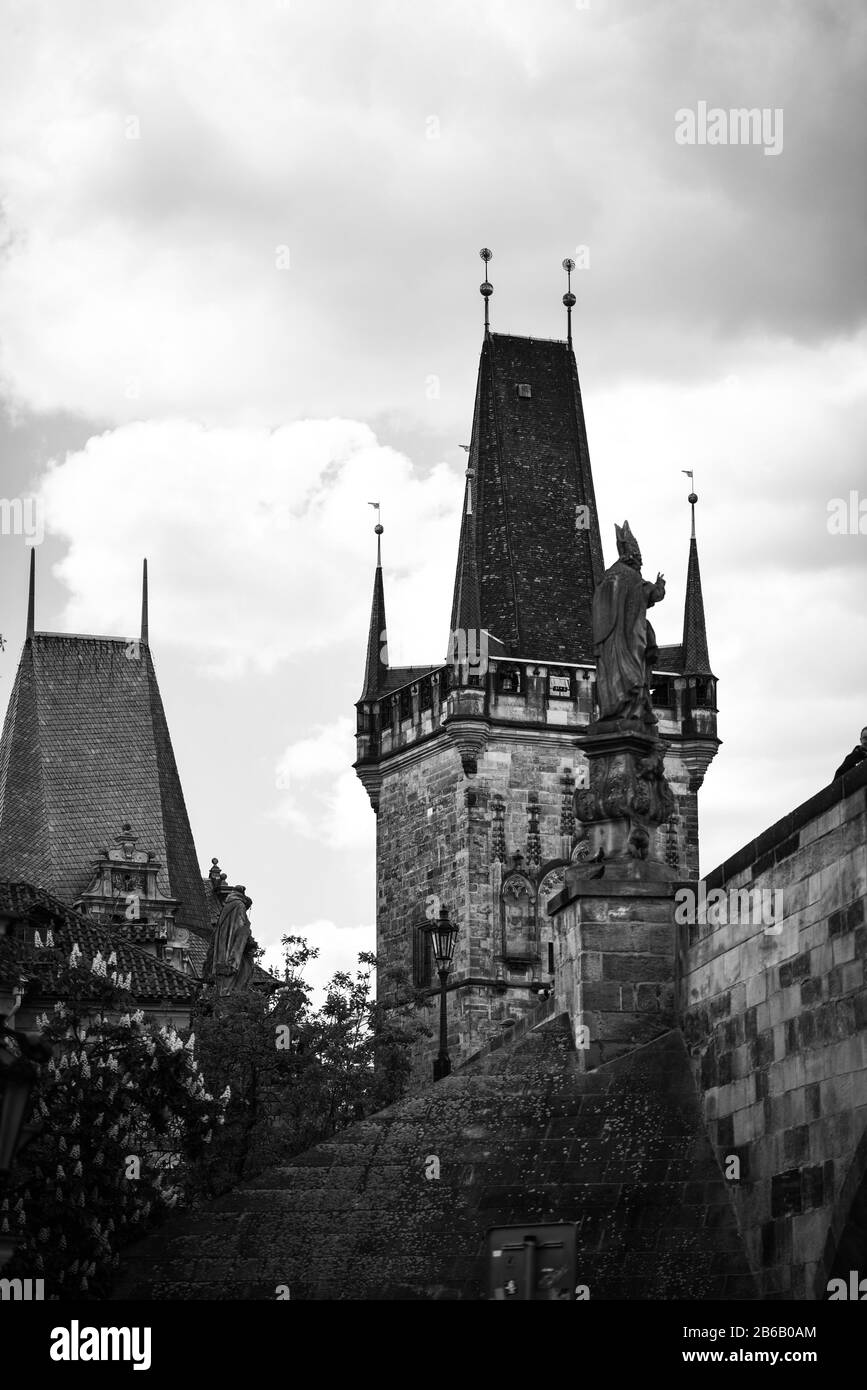 Panoramic view prague castle Black and White Stock Photos & Images - Alamy