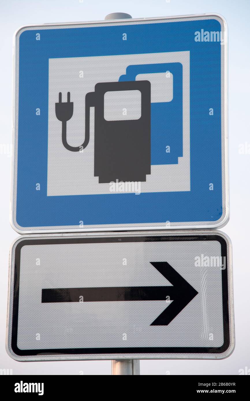 Electric Vehicle Charging Station on Bundesautobahn 9, Germany. August ...
