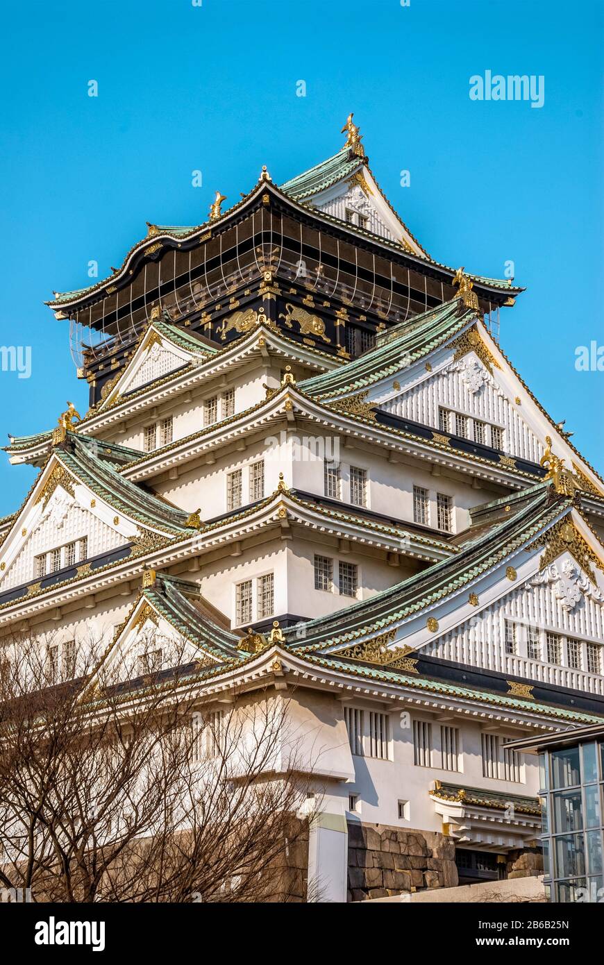 Main tower of the Osaka Castle; originally called Ozakajo; it is one of ...