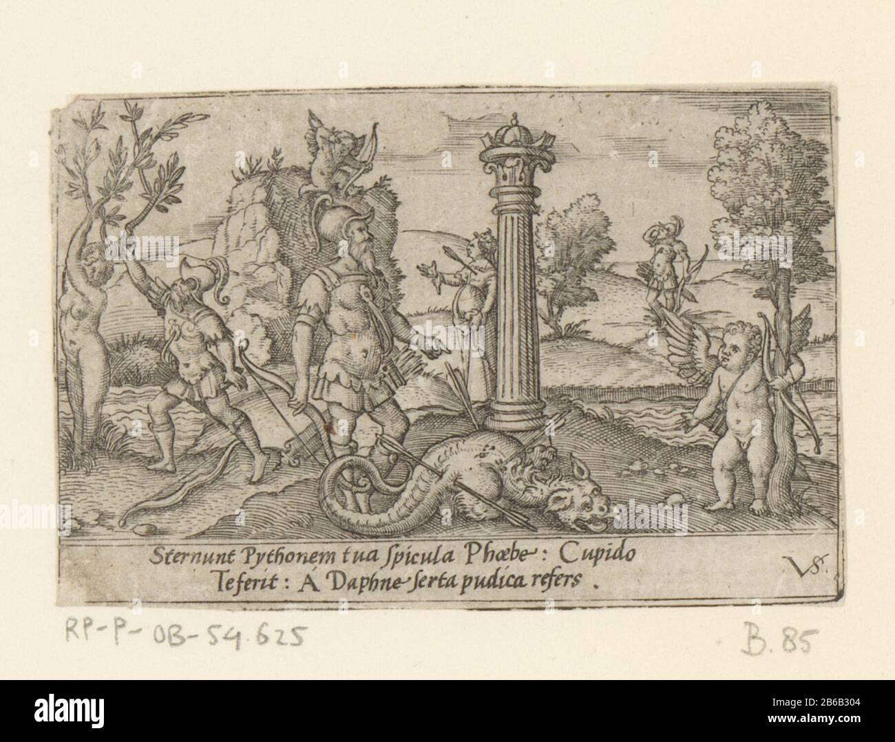 Apollo doodt de draak Python en de metamorfose van DaphneMythologische ...