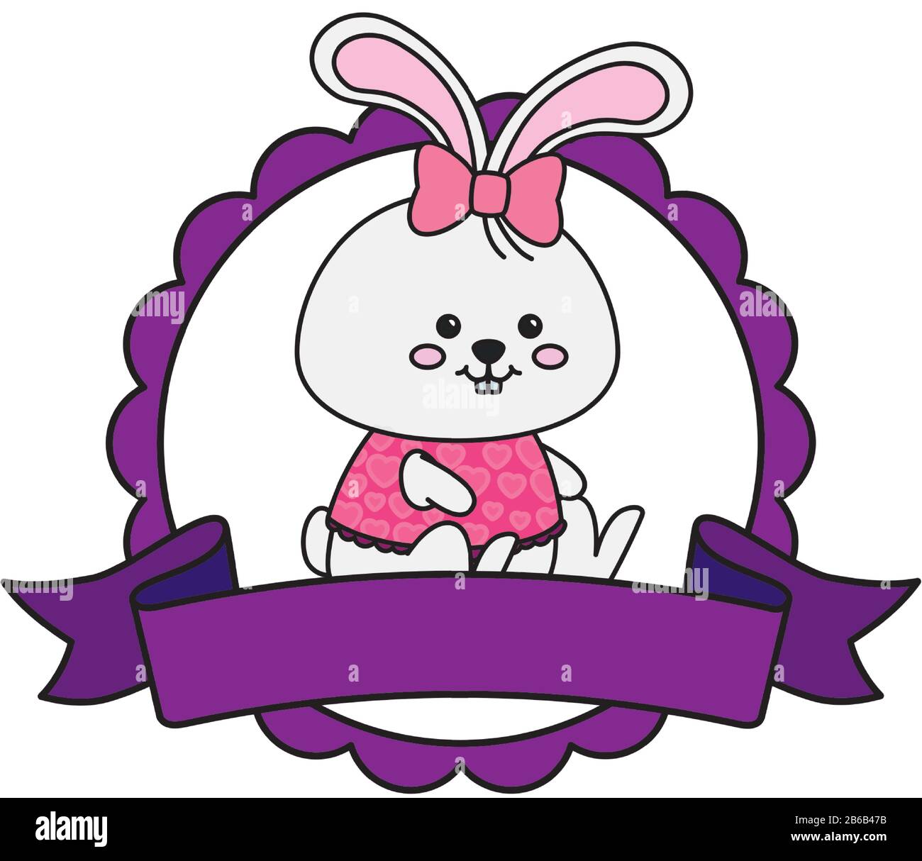 cute rabbit female in lace frame Stock Vector Image & Art - Alamy