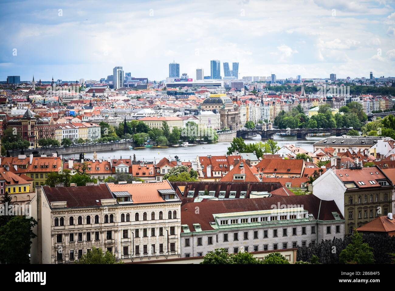 panoramic view of Prague city Stock Photo - Alamy