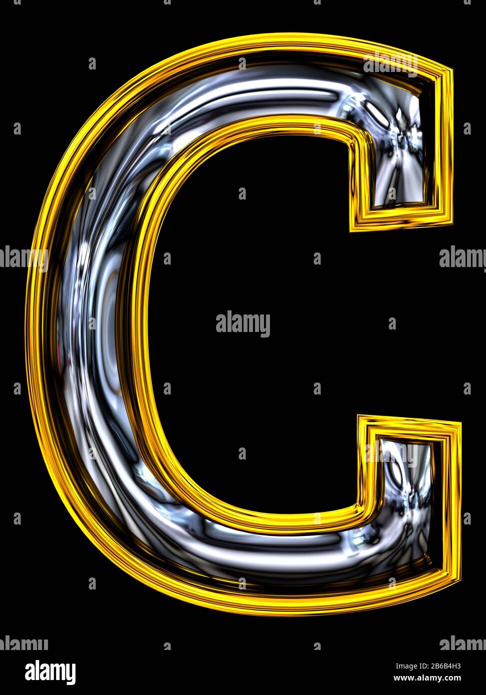 3D rendering. Uppercase Letter C. Crisp high resolution ABC render ...