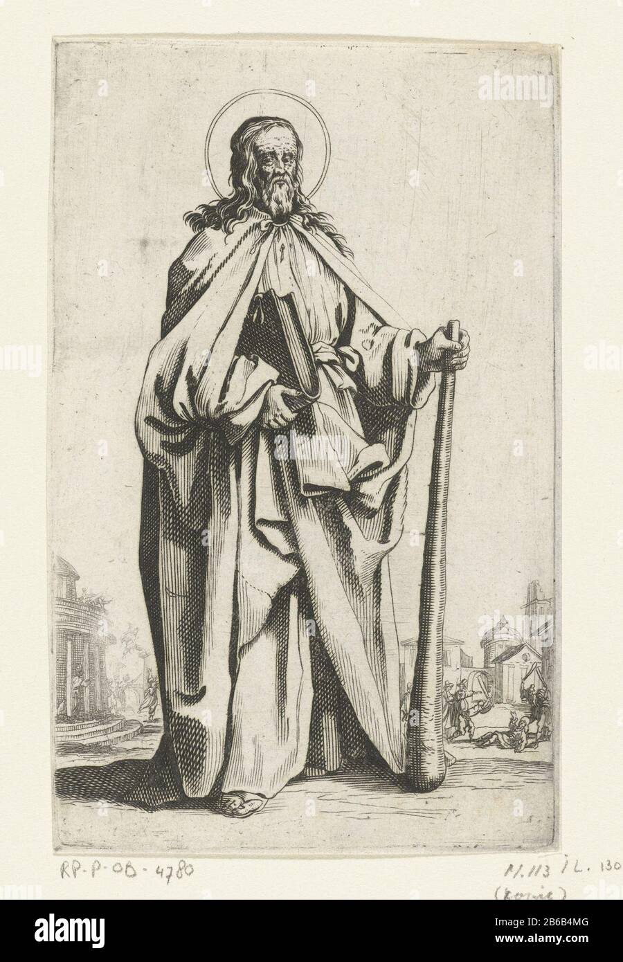 James the Lesser, in a nutshell, a bat in one hand and a book in the ...