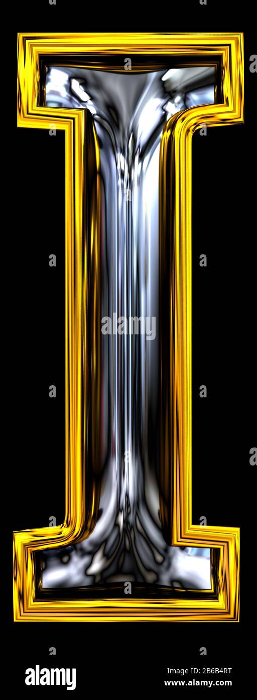 3D rendering. Uppercase Letter I. New Door number style font. Clear ...