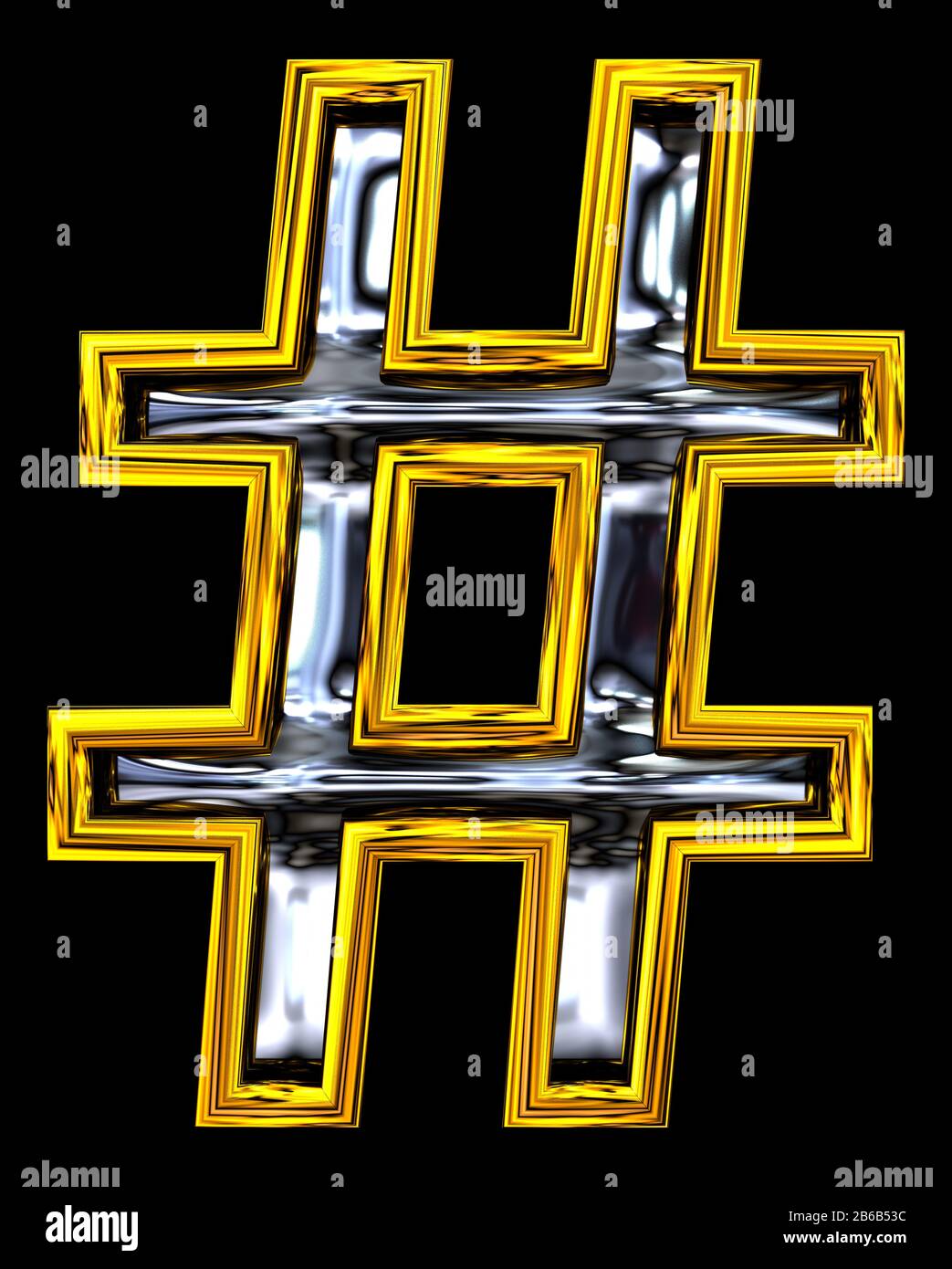 3D rendering. Hash sign. Pristine high resolution ABC render. Embossed ...