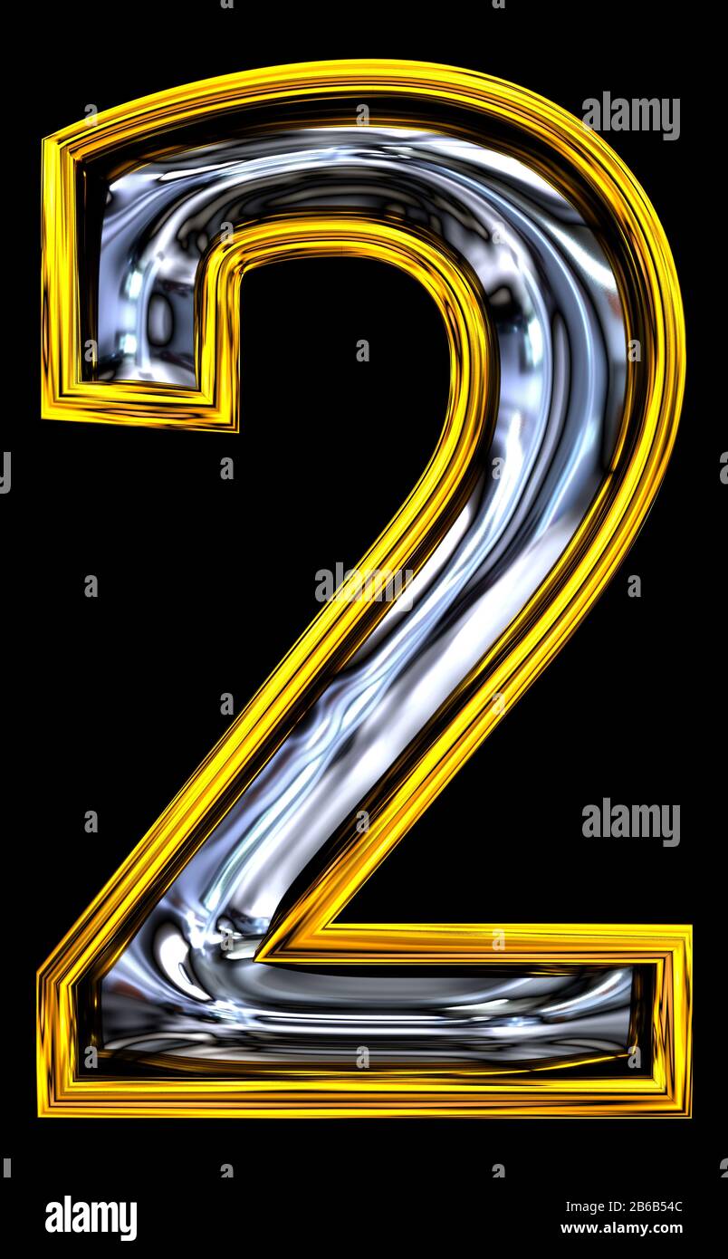 3D rendering, number two 2. Crisp Door number style font. Cool high ...