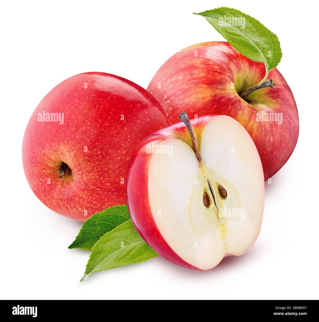 ripe red apple set isolated on a white background Stock Photo - Alamy