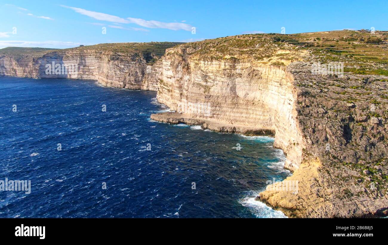 The cliffs of Gozo Malta from above Stock Photo - Alamy