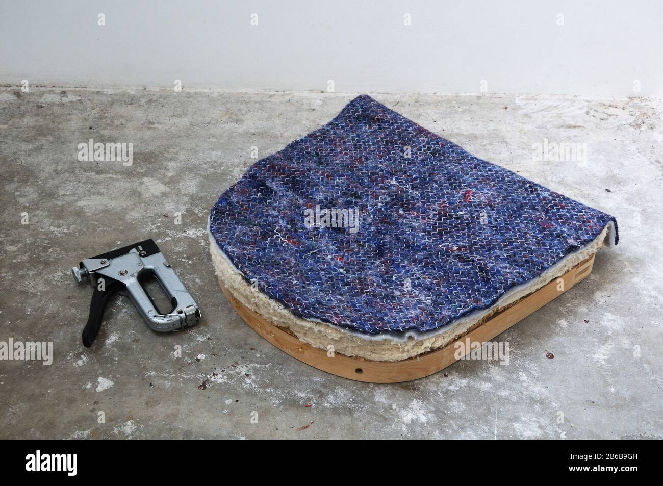 Repair, restoration of the old chair seat, isolated Stock Photo - Alamy
