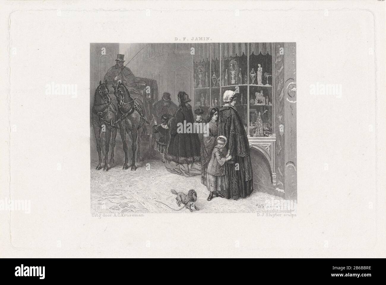 Rich and poor on the streets A woman with two children in shabby ...