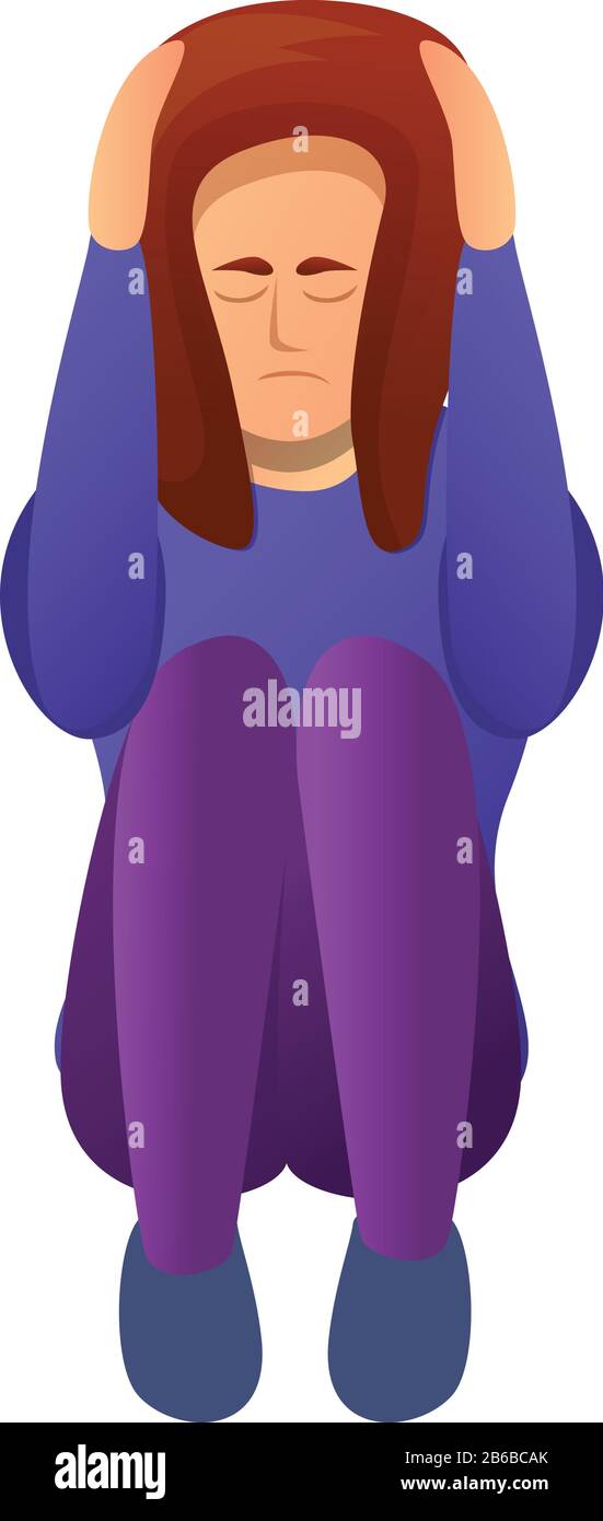 Hurt woman icon. Cartoon of hurt woman vector icon for web design ...