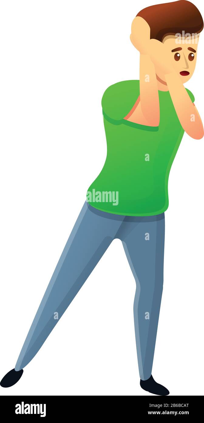 Intimidate boy icon. Cartoon of intimidate boy vector icon for web ...