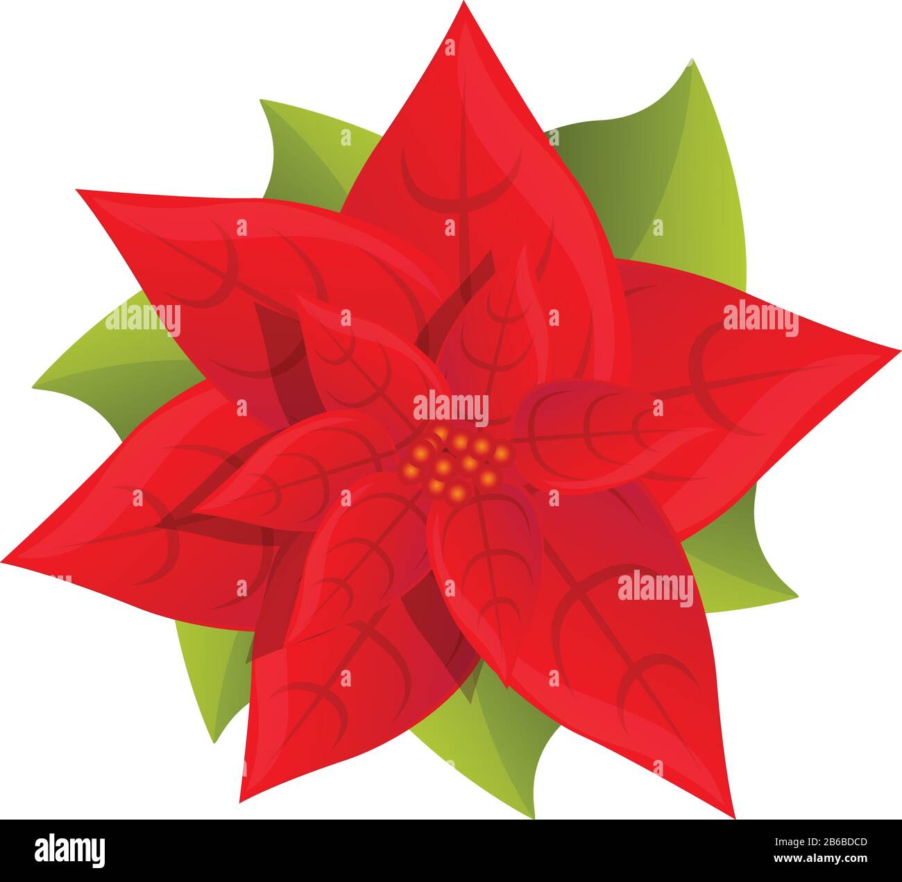 Red poinsettia icon. Cartoon of red poinsettia vector icon for web ...