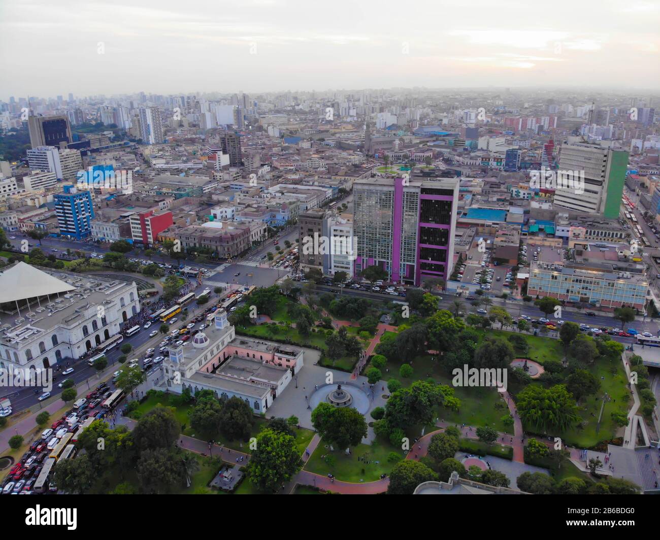 Lima Peru Old business center of the Peruvian capital, photo taken from ...