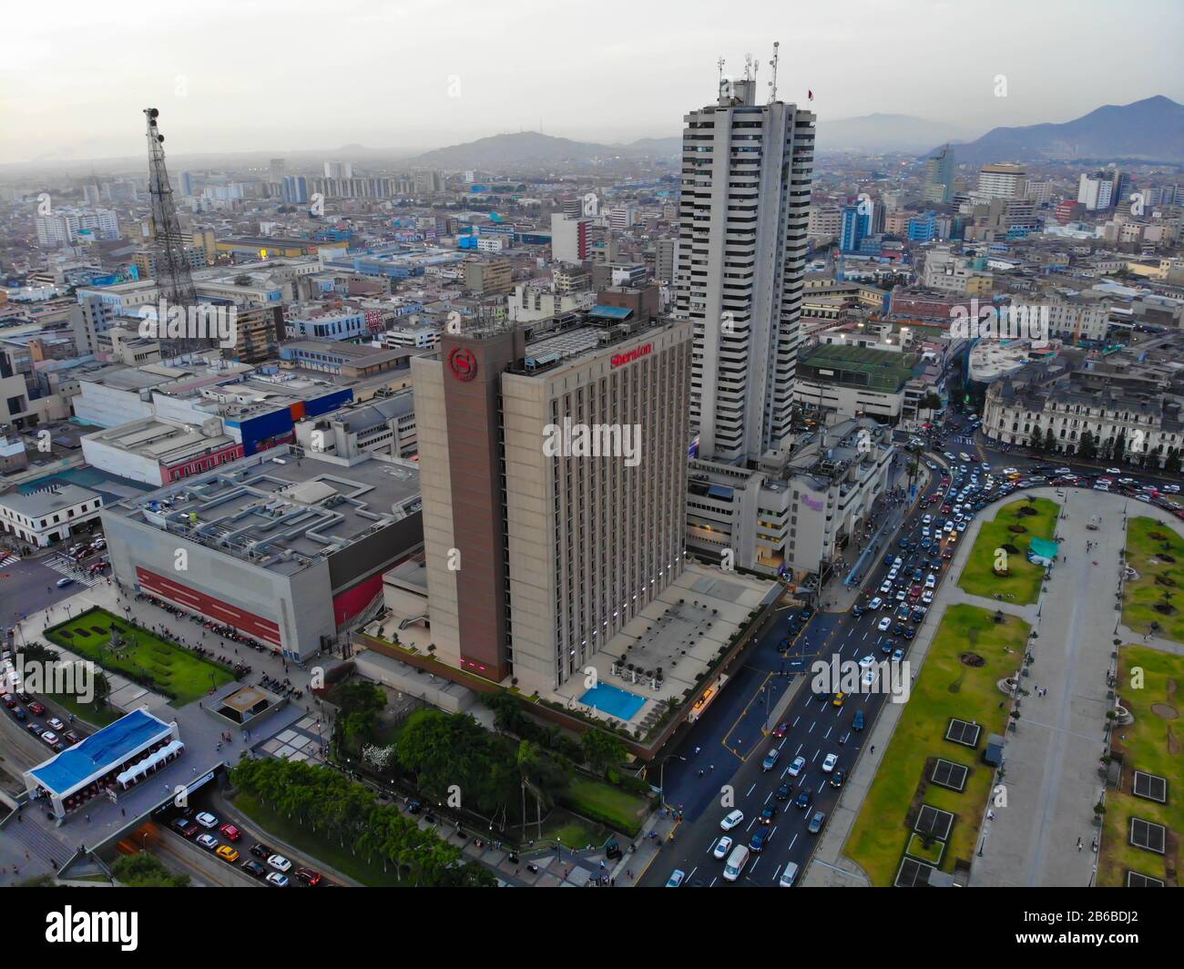Lima Peru Old business center of the Peruvian capital, photo taken from ...