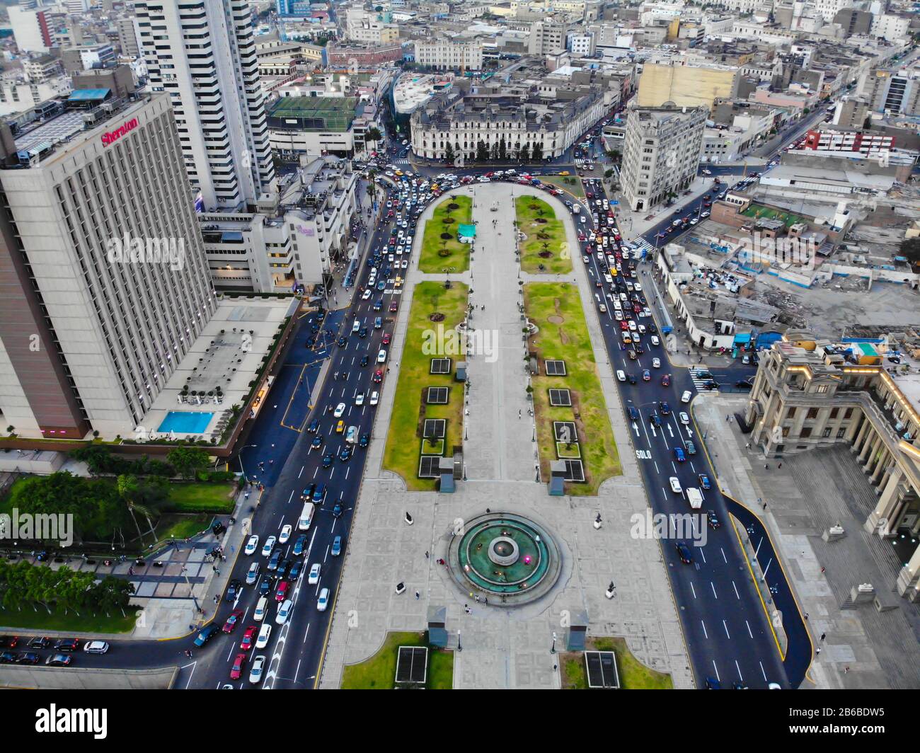 Lima Peru Old business center of the Peruvian capital, photo taken from ...