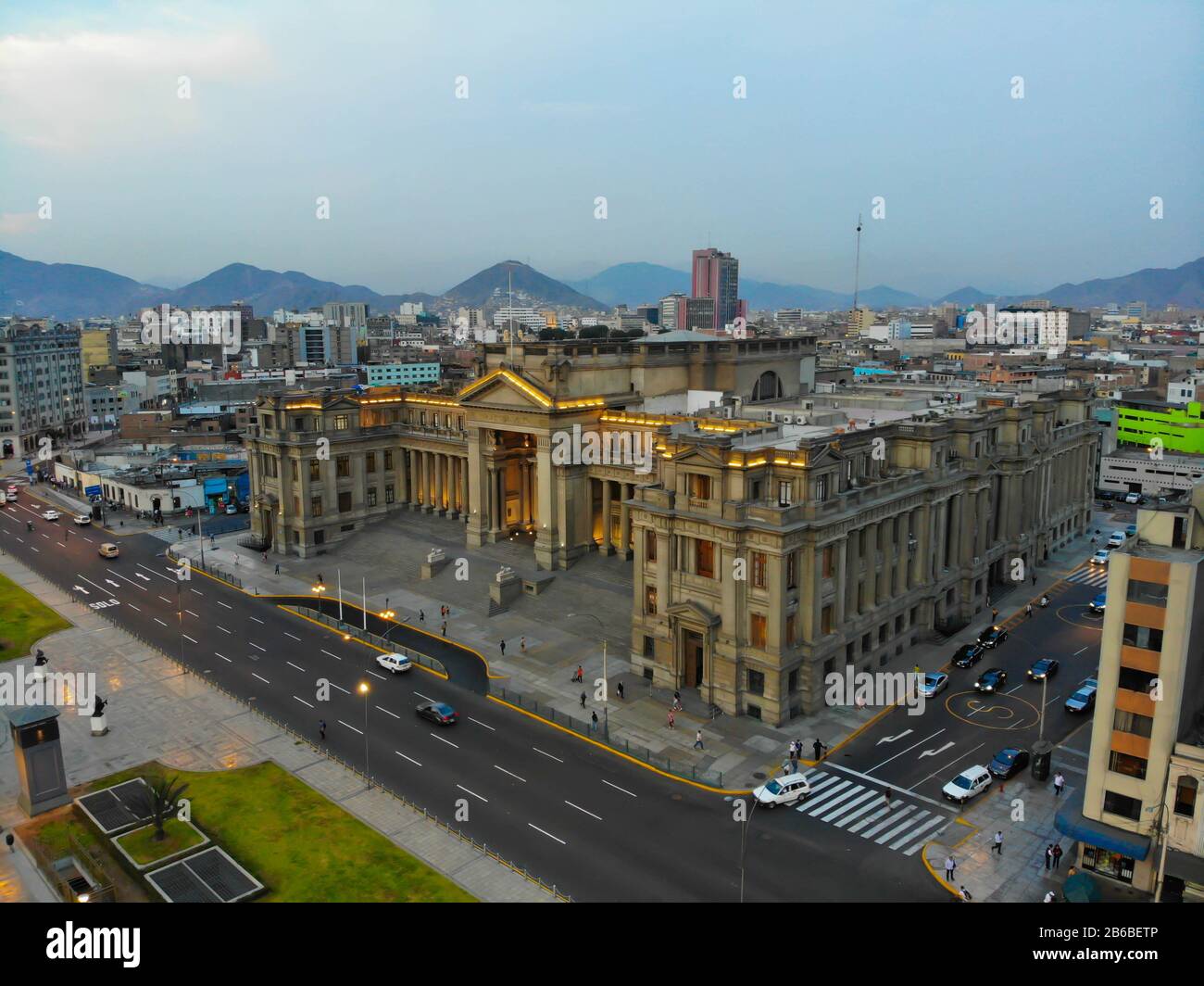 Peruvian courthouse in Lima Peru photo taken from the sky with a drone ...
