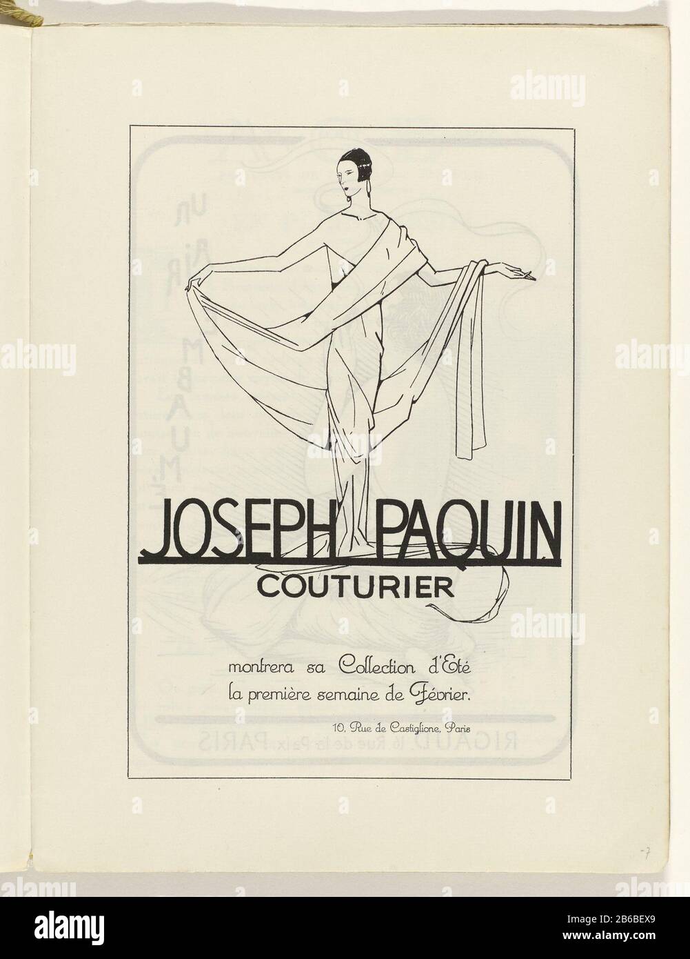 Ad for the summer collection of Joseph Paquin. Page of the fashion ...