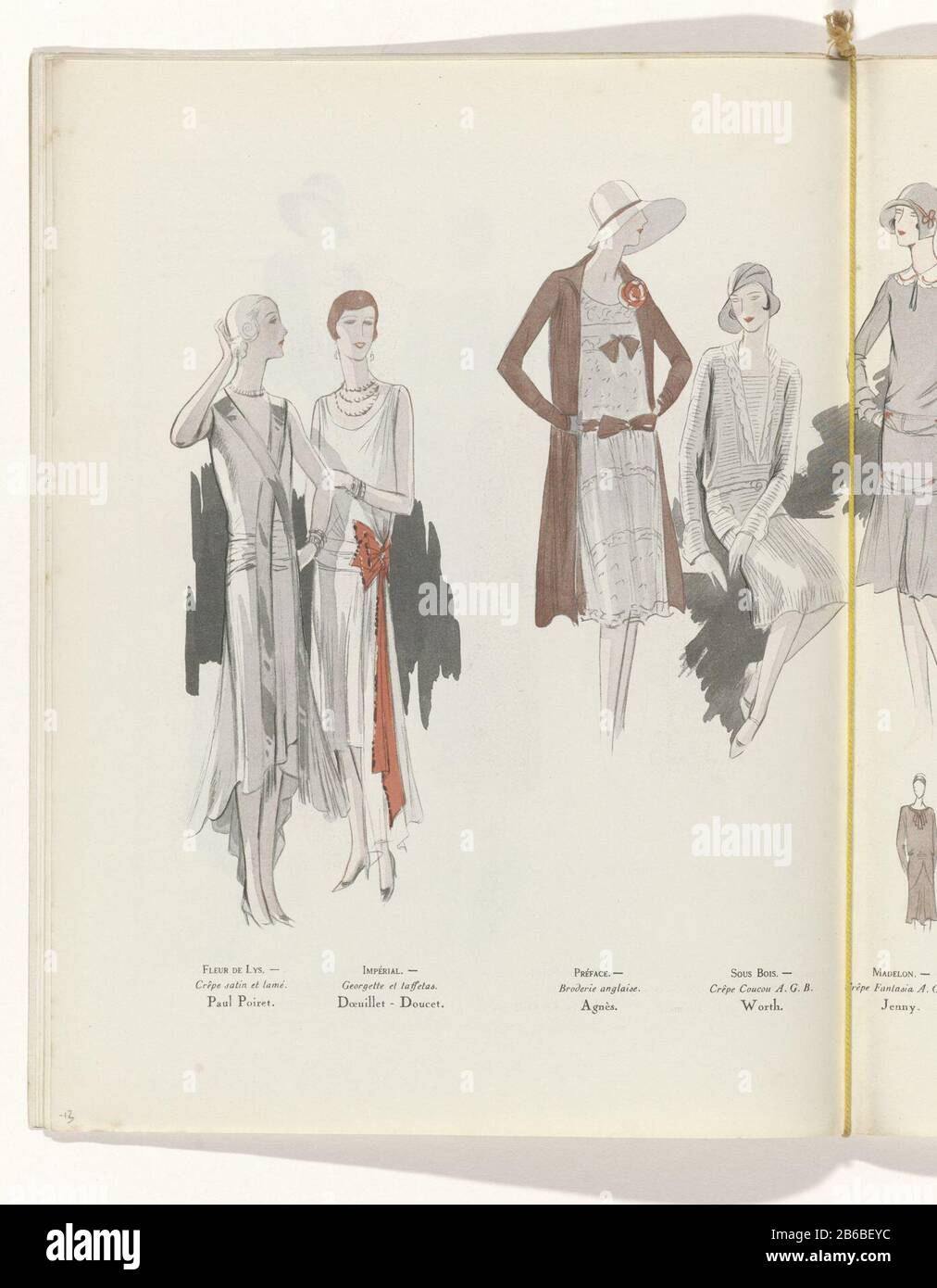 Two women in evening gowns by Paul Poiret and Doeuillet-Doucet. Two ...